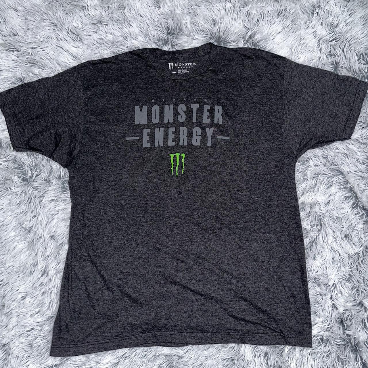 Monster Energy Grey Tee... - Depop