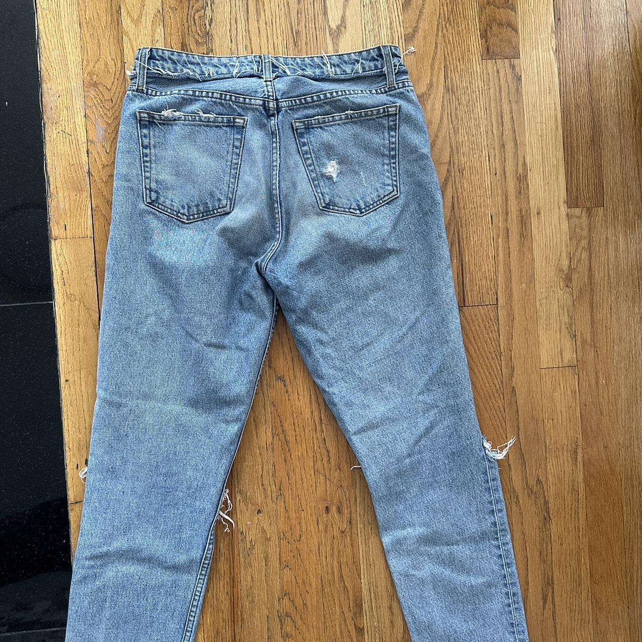 reformation ripped at knee jeans style: cropped... - Depop