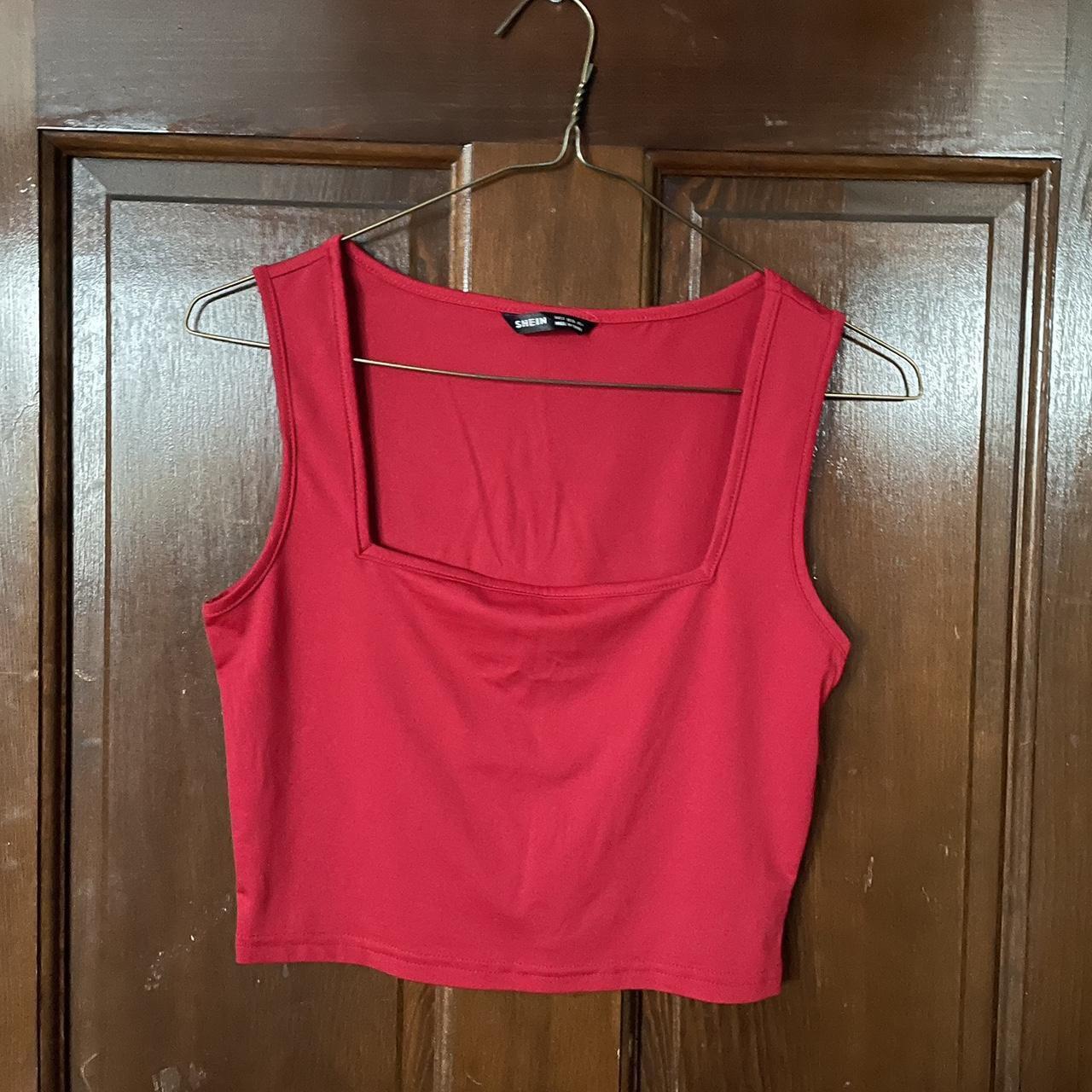 Red crop top Small SHEIN Only worn a few times... - Depop