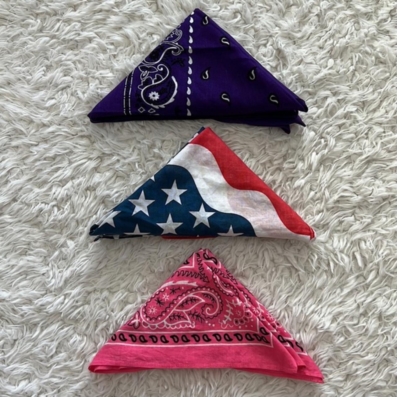 3 different bandanas. One bandana is the American... - Depop
