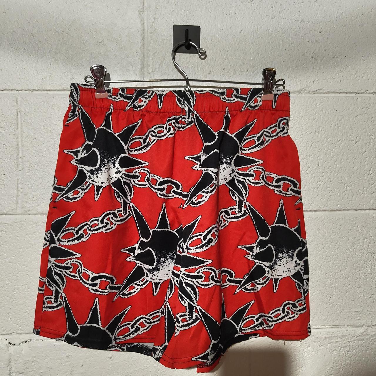 Kikillo Club red and black edgy emo swim material... | Depop
