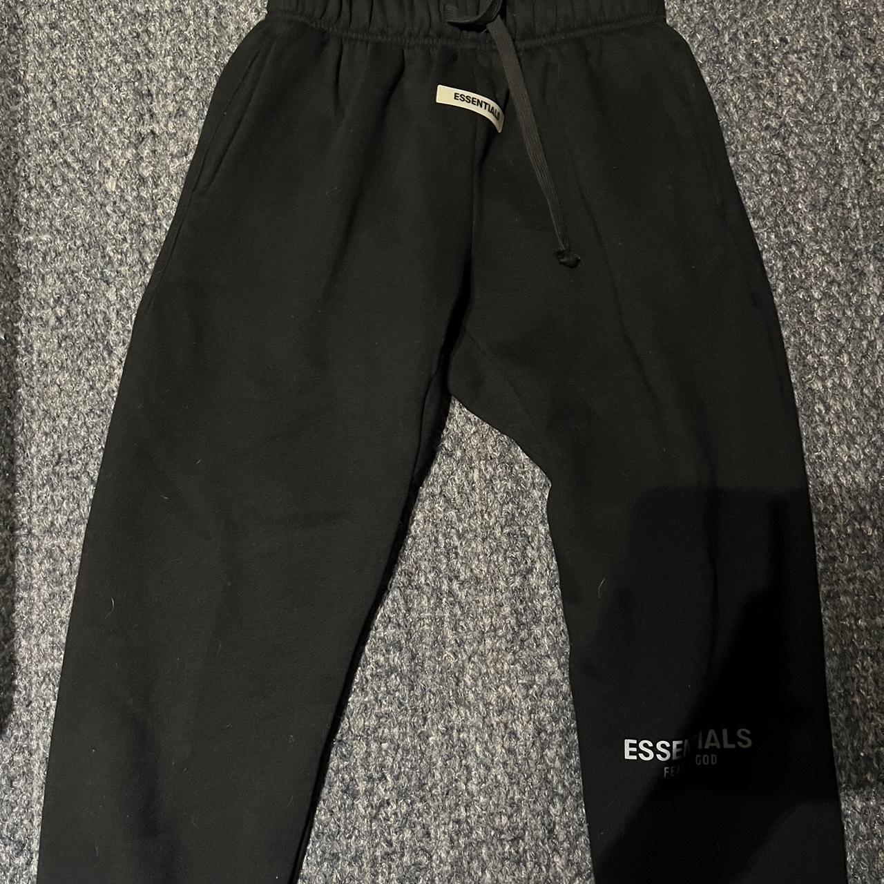 medium essentials sweats black new - Depop