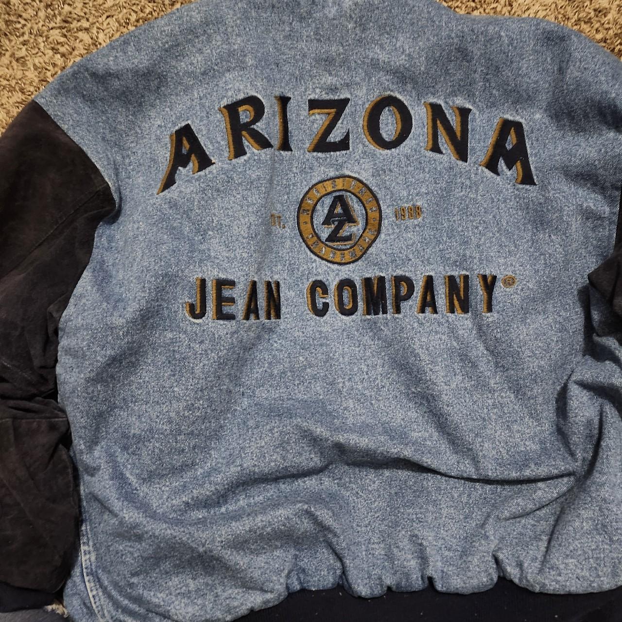 Vintage Arizona Jean Company Jean Jacket with black... - Depop