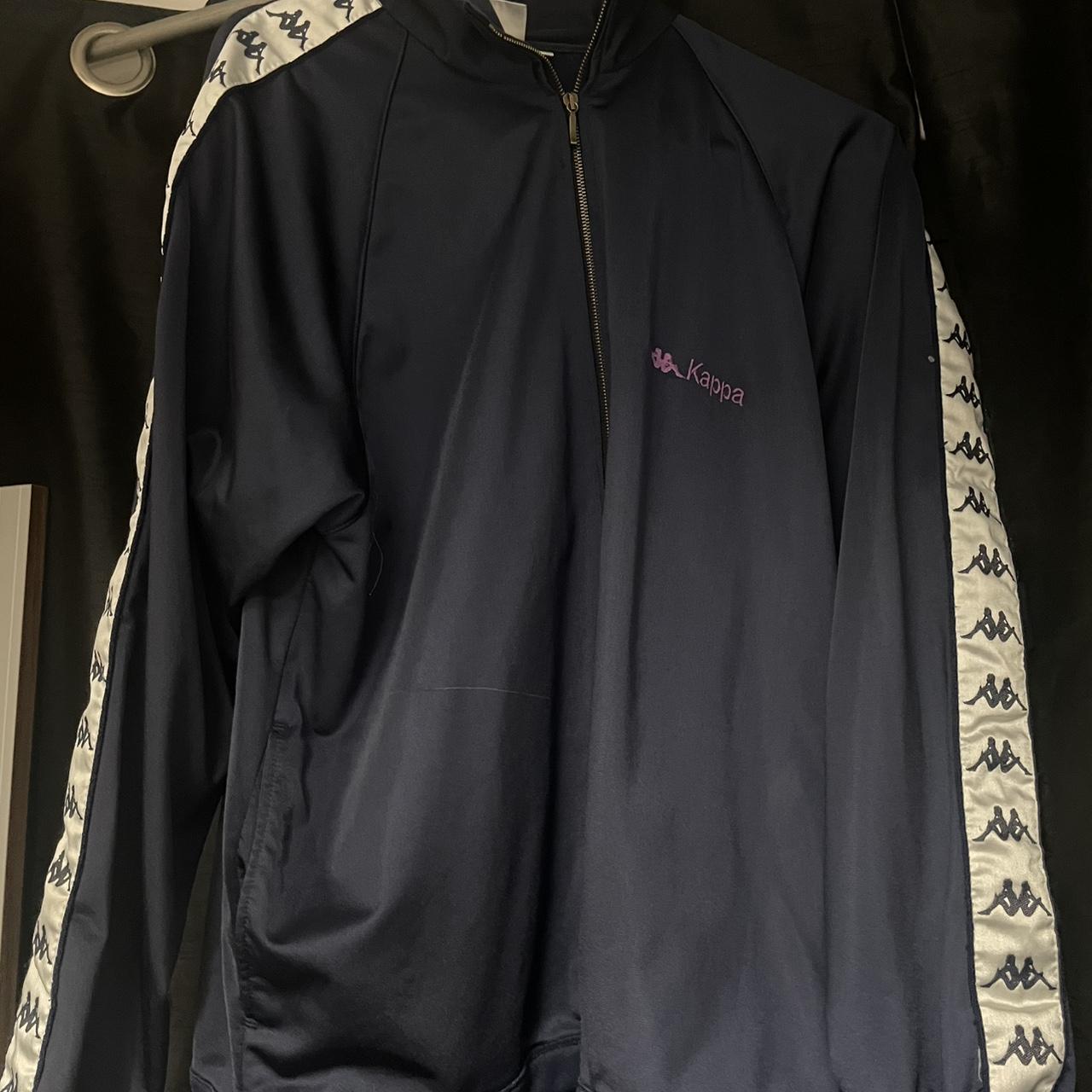 Vintage Retro Navy Blue Kappa Tracksuit Jacket Size... - Depop