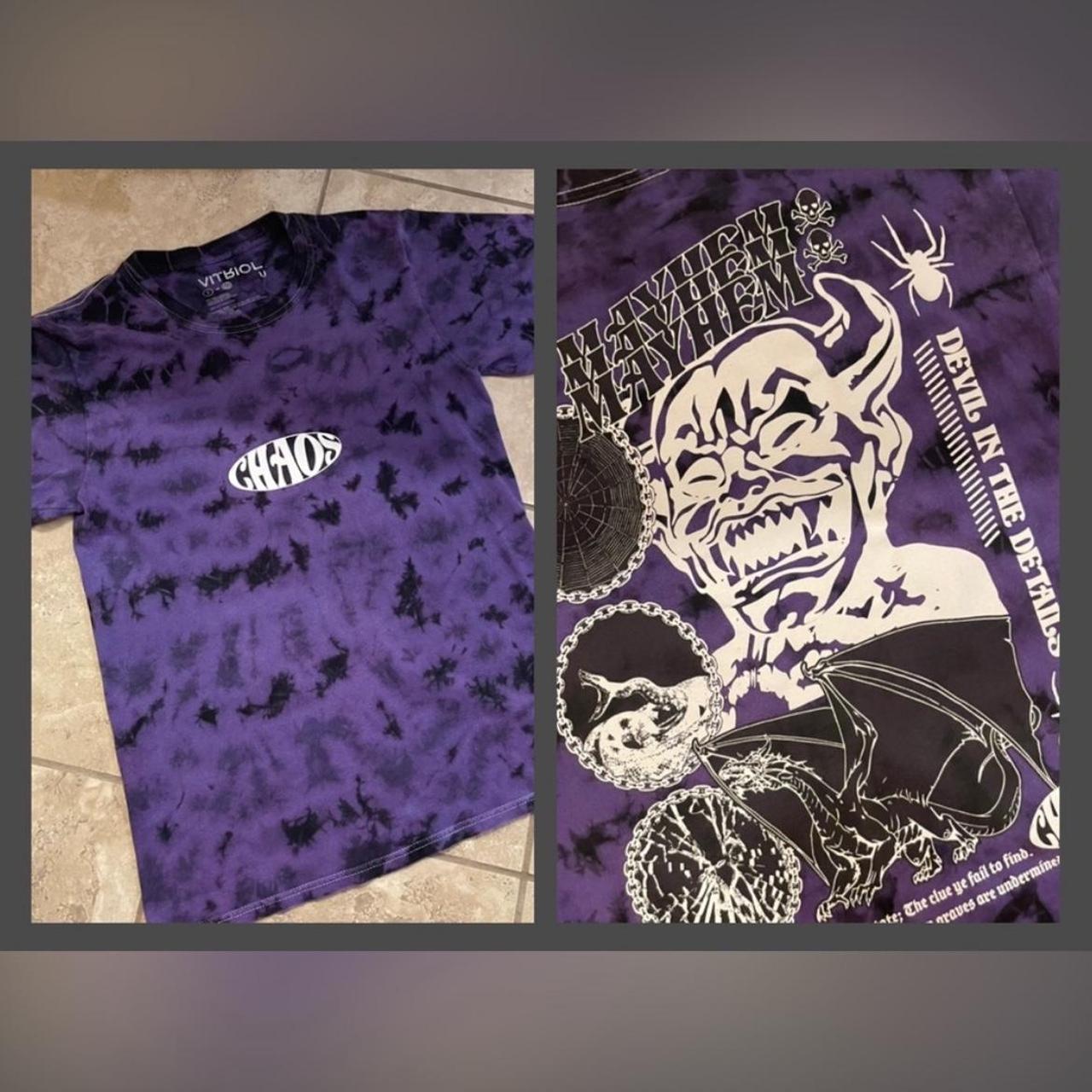 Black/Purple Graphic Tee - Depop