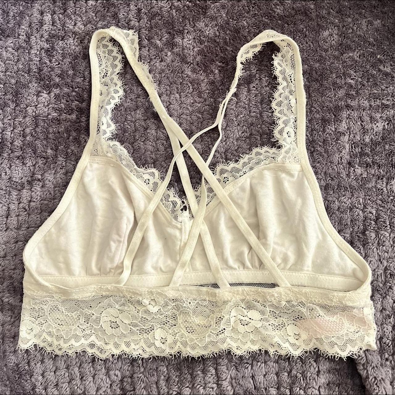 White bralette This bralette has a layer of lace... - Depop