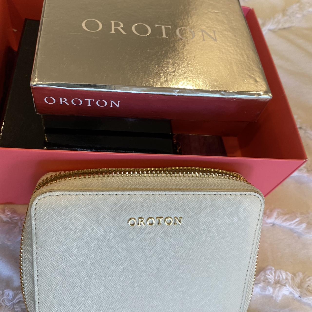 Oroton zip wallet with card holder inside the... - Depop