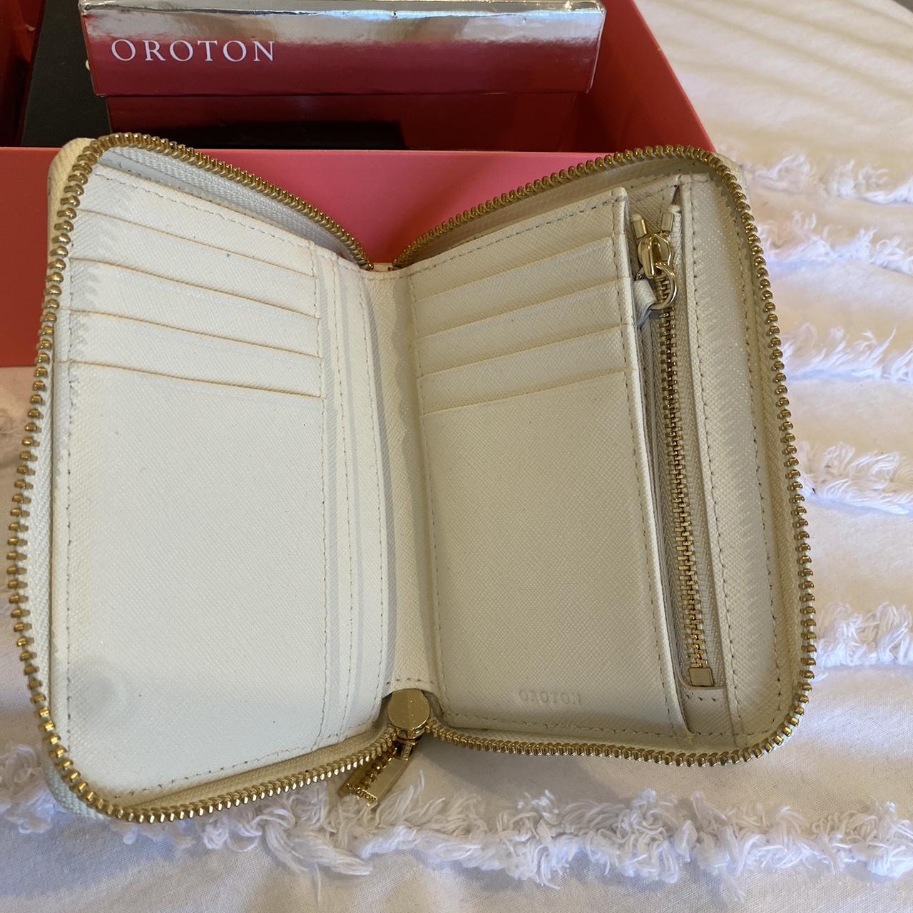 Oroton zip wallet with card holder inside the... - Depop