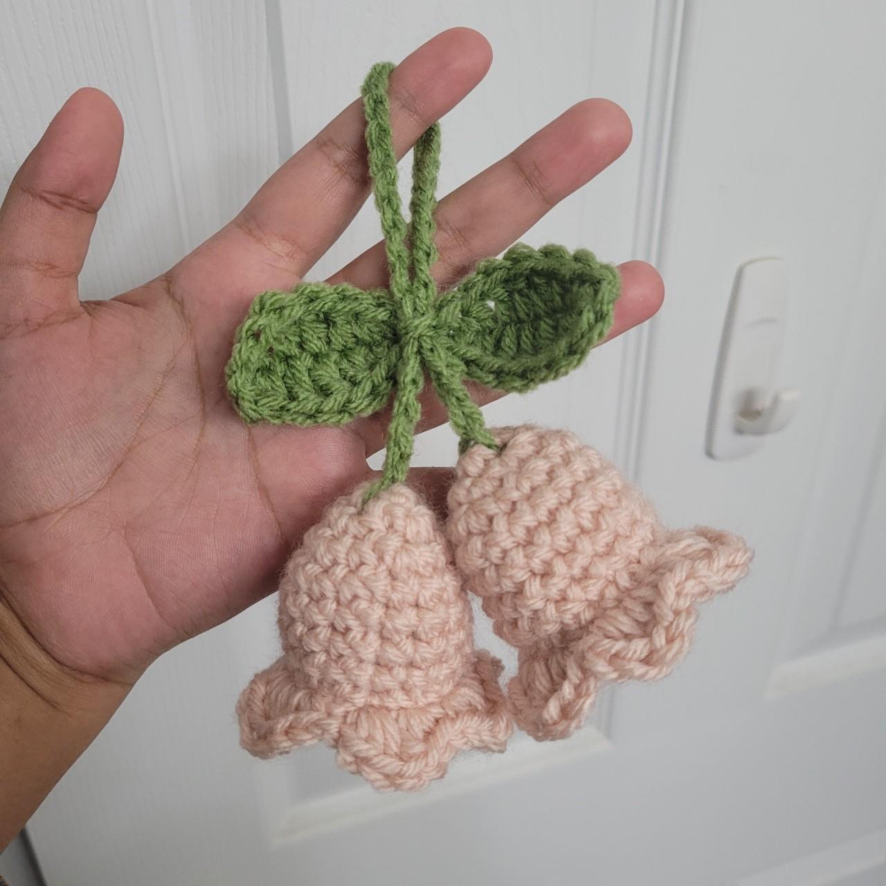 Small Crochet Flower Hanging Cottagecore Decor - Depop