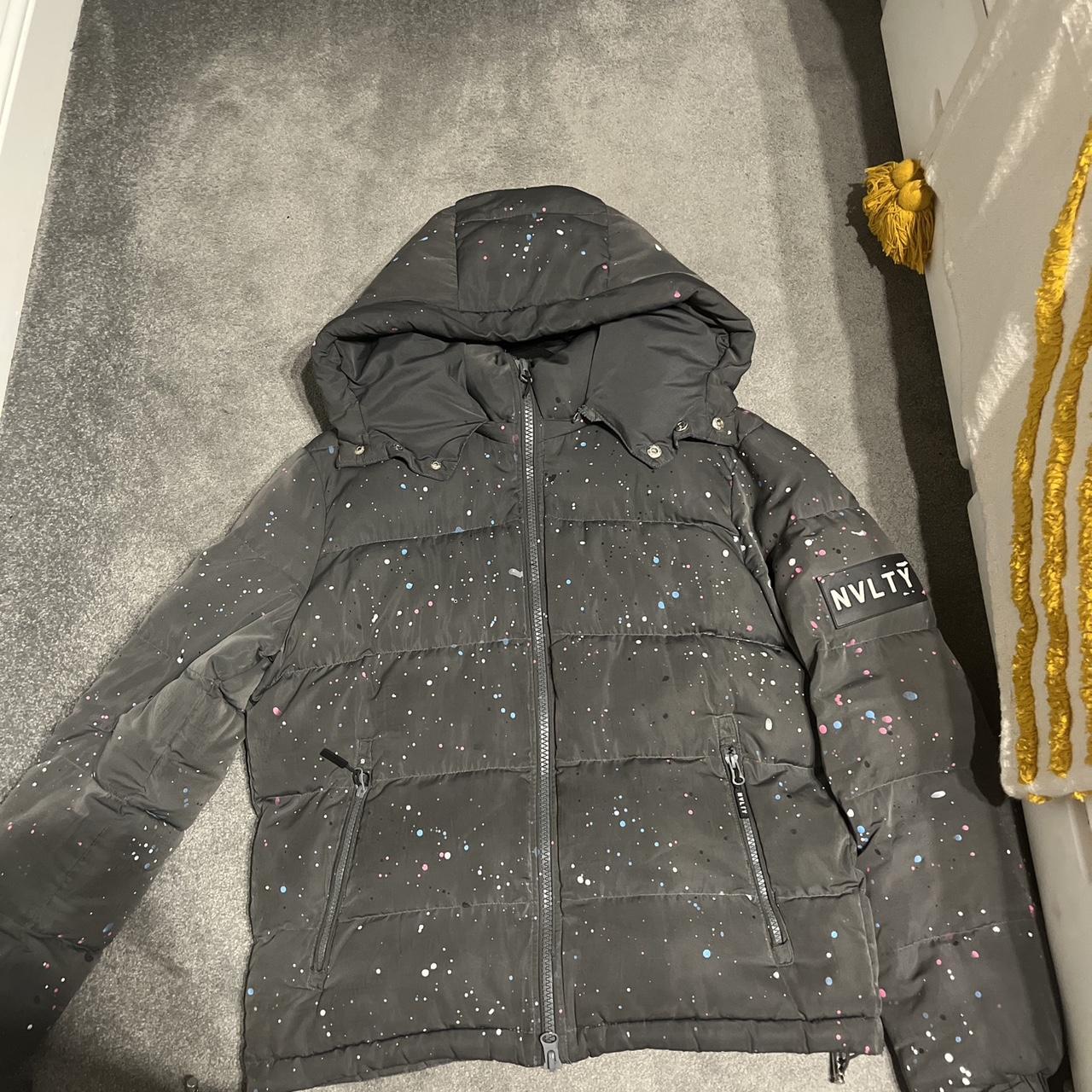 Used Grey Nvlty Puffer Jacket - Depop