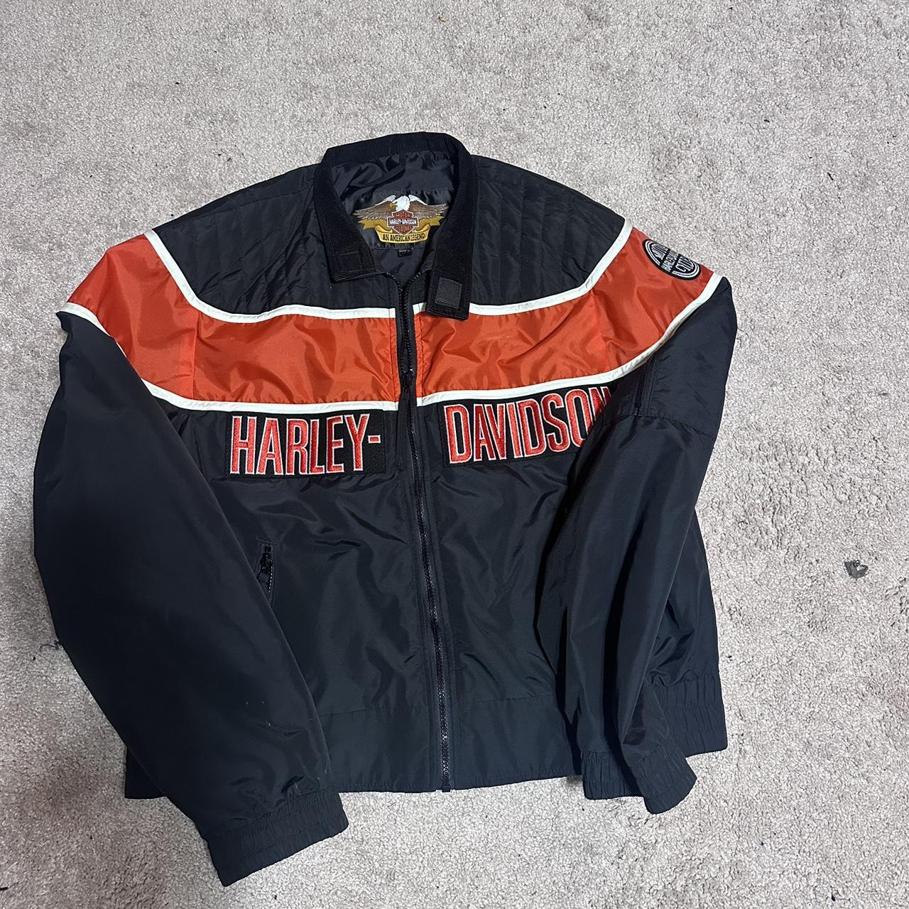 Harley Davidson black and orange racing... - Depop