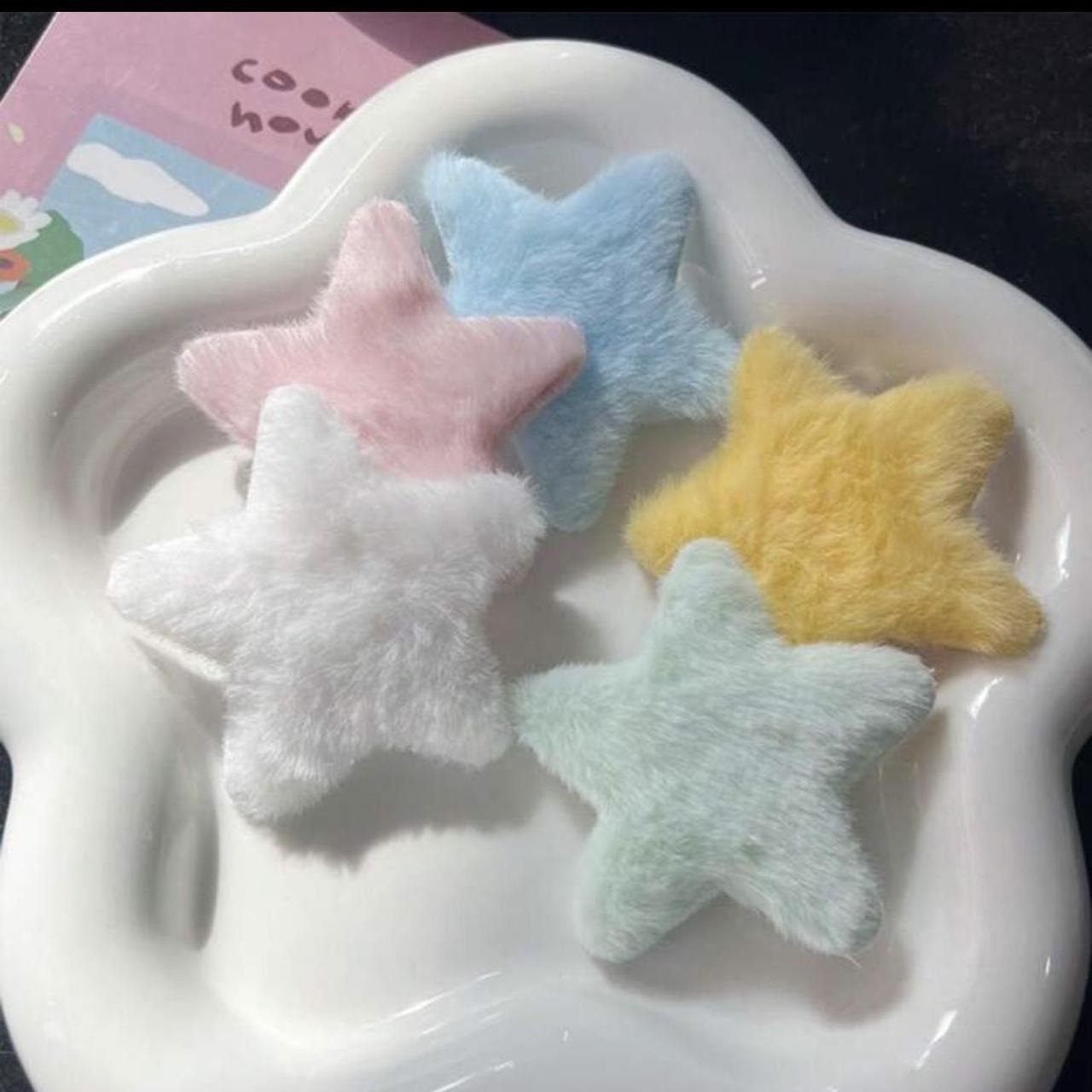Fuzzy Star Hair Clips Soft and fluffy hair clips... - Depop