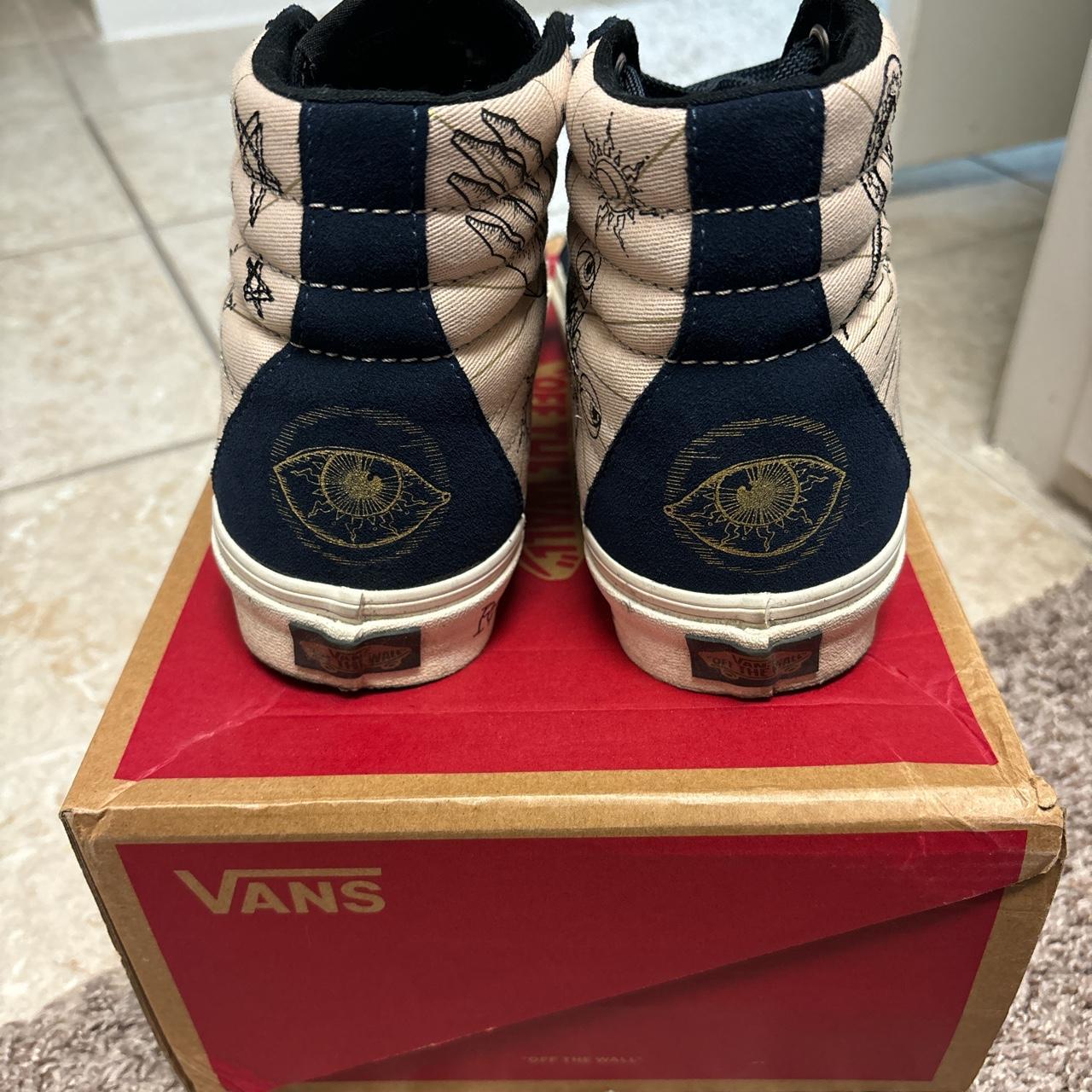 Vans SK8-Hi. Blue and Cream Unseen Vision... - Depop