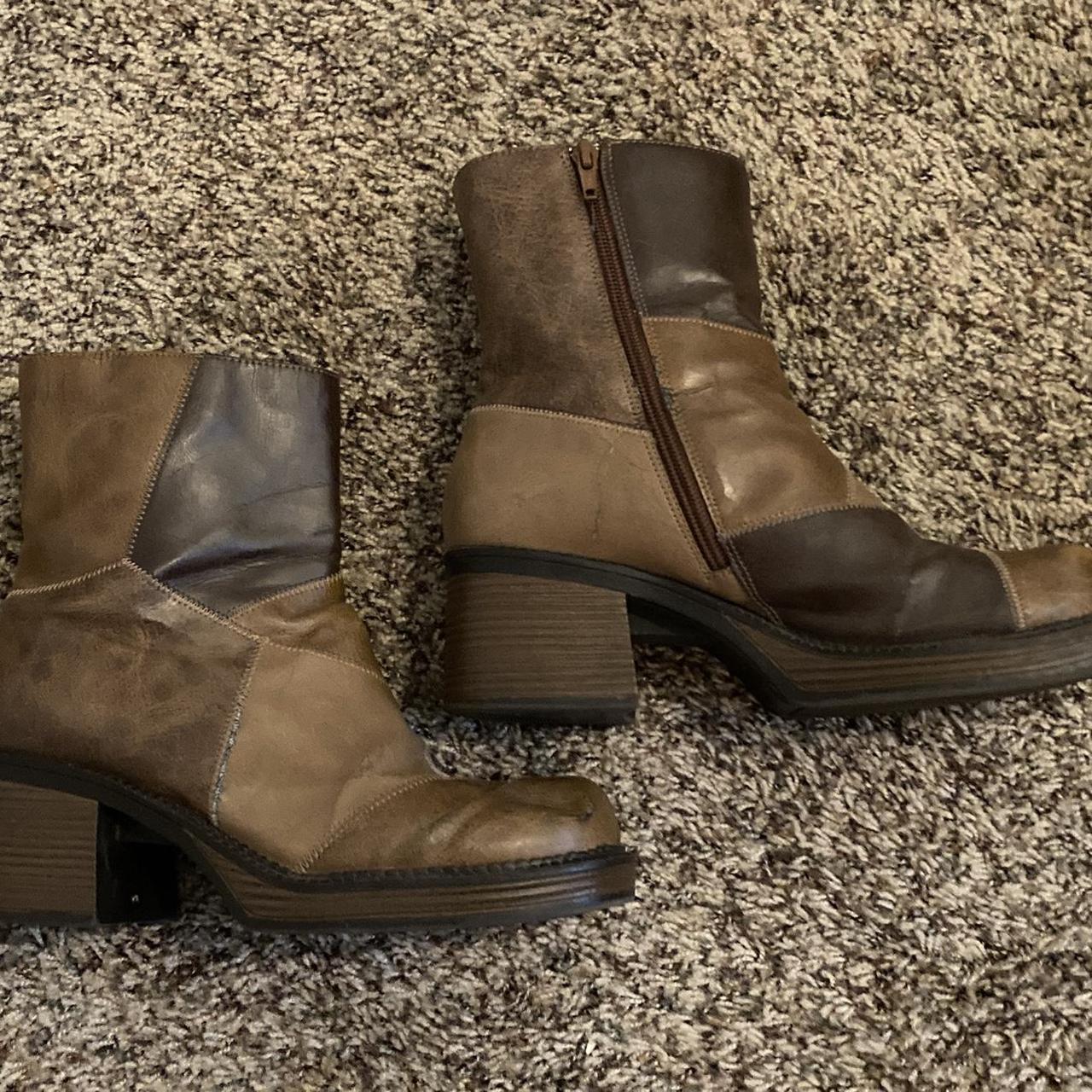 the cutest brown healed boots! #boots #heels #brown... - Depop