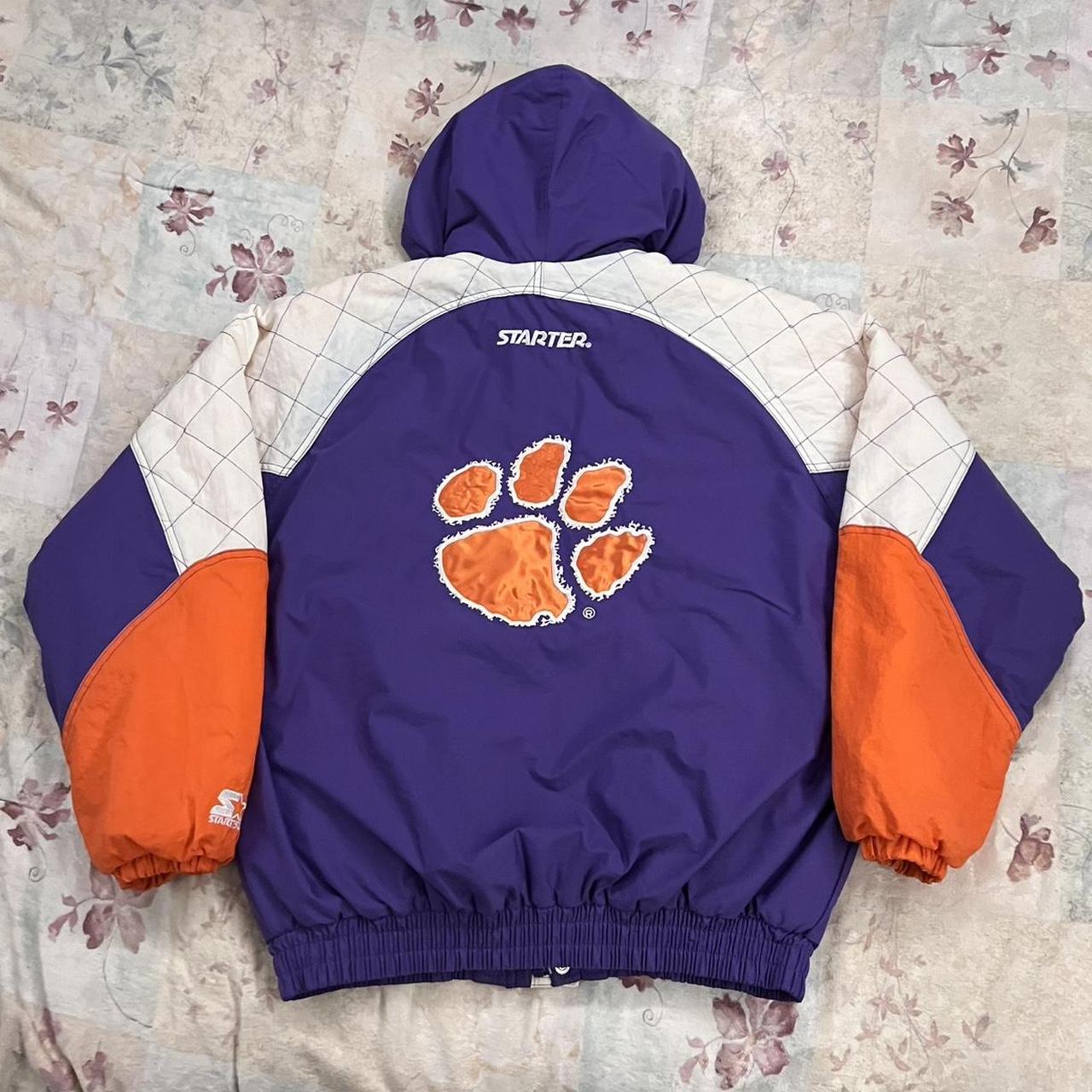 Vintage 90s Clemson Tigers starter puffer... - Depop