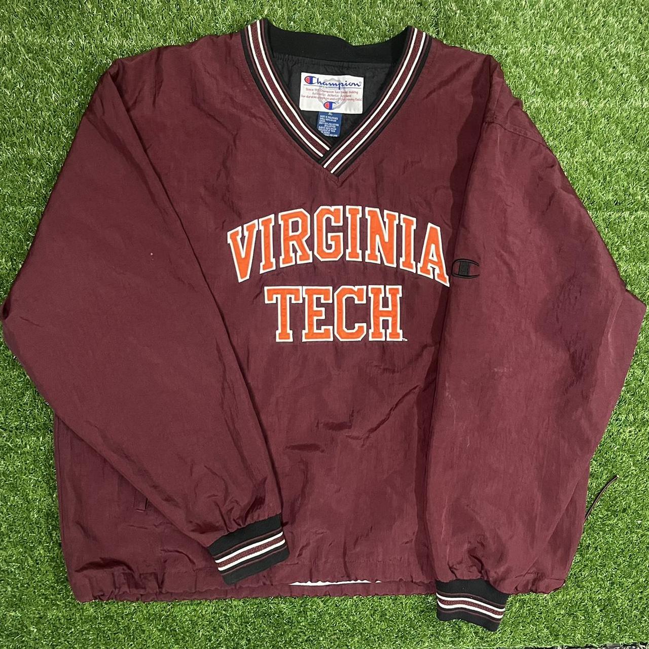 Vintage Champion Virginia Tech Windbreaker/ Measures... - Depop