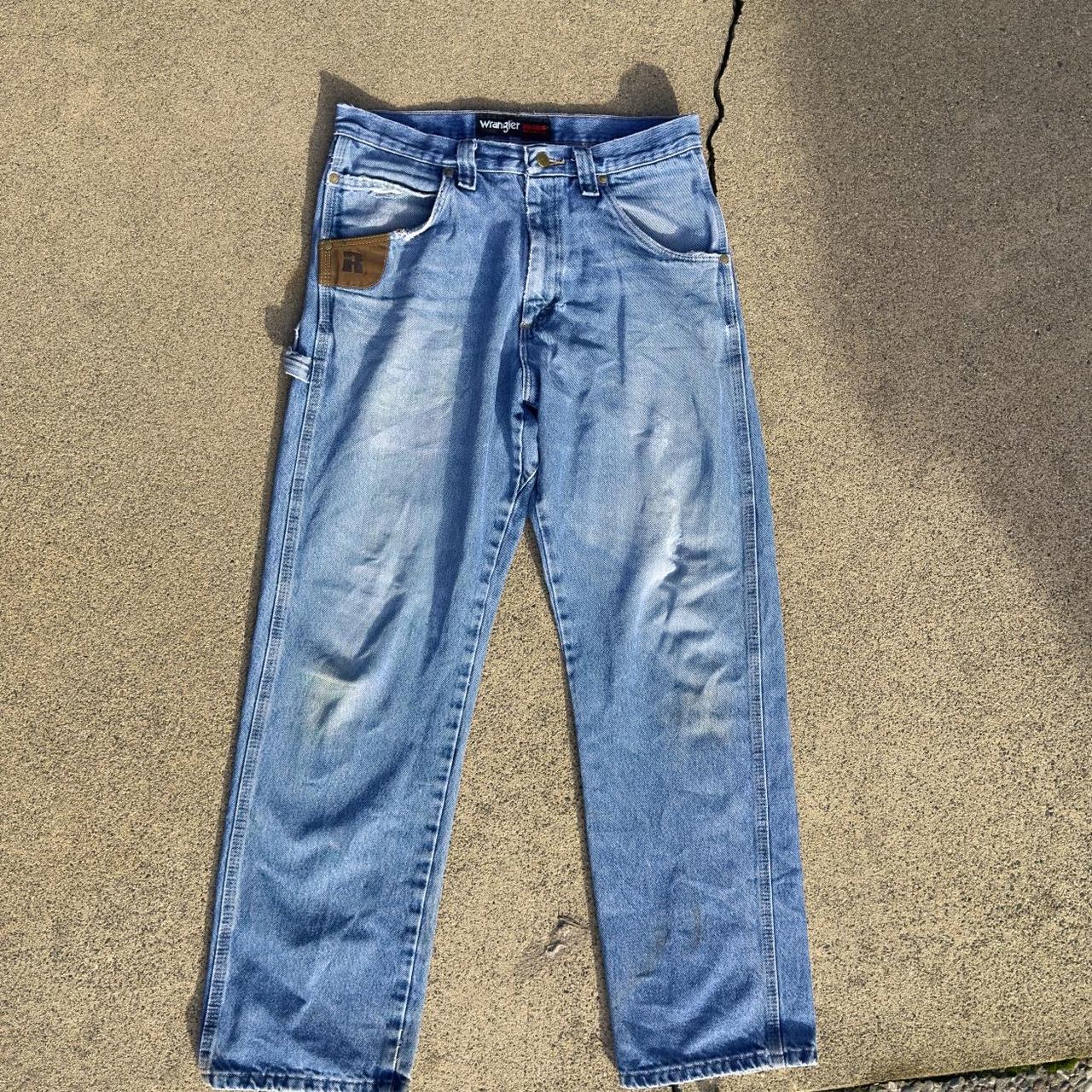 Wrangler Riggs Workwear straight leg relaxed jeans... - Depop