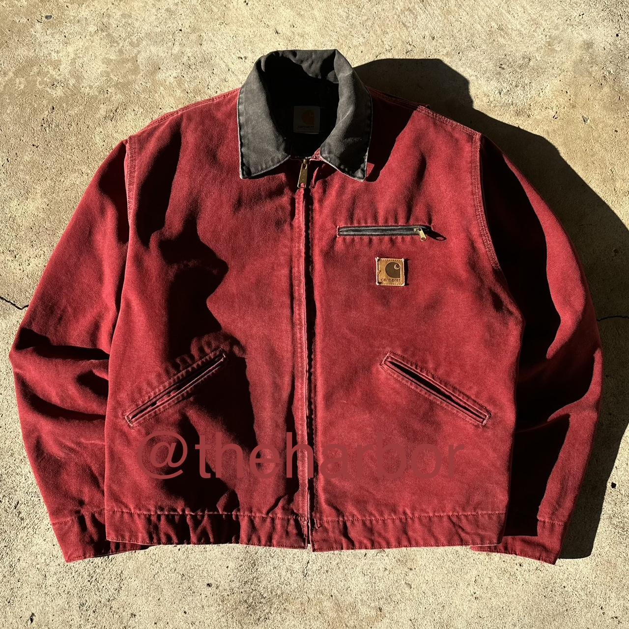 Vintage Carhartt Detroit J97 Cri Crimson Flawless... - Depop