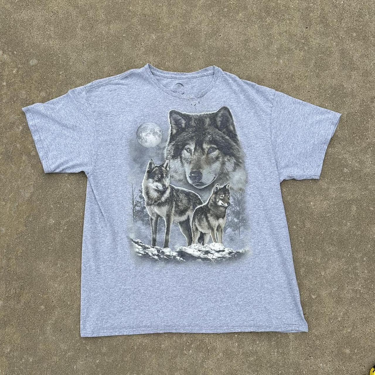 y2k nature wolf tee perfect for the alphas! super... | Depop
