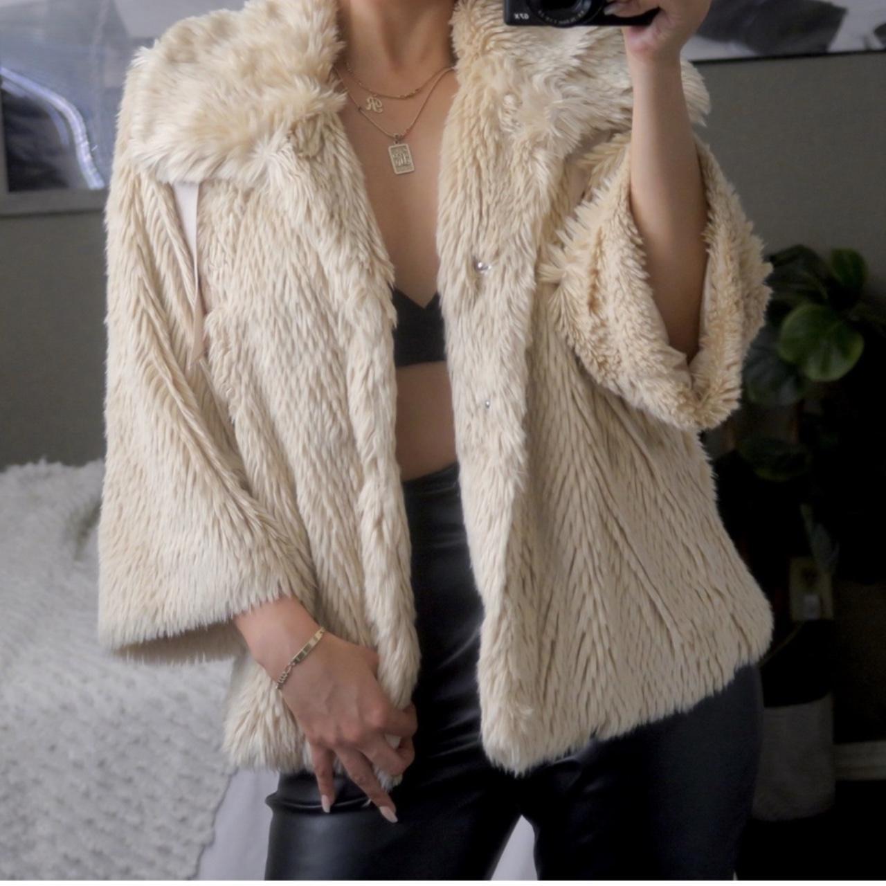 Tahari Faux Fur Coat Jacket Tahari faux fur... - Depop