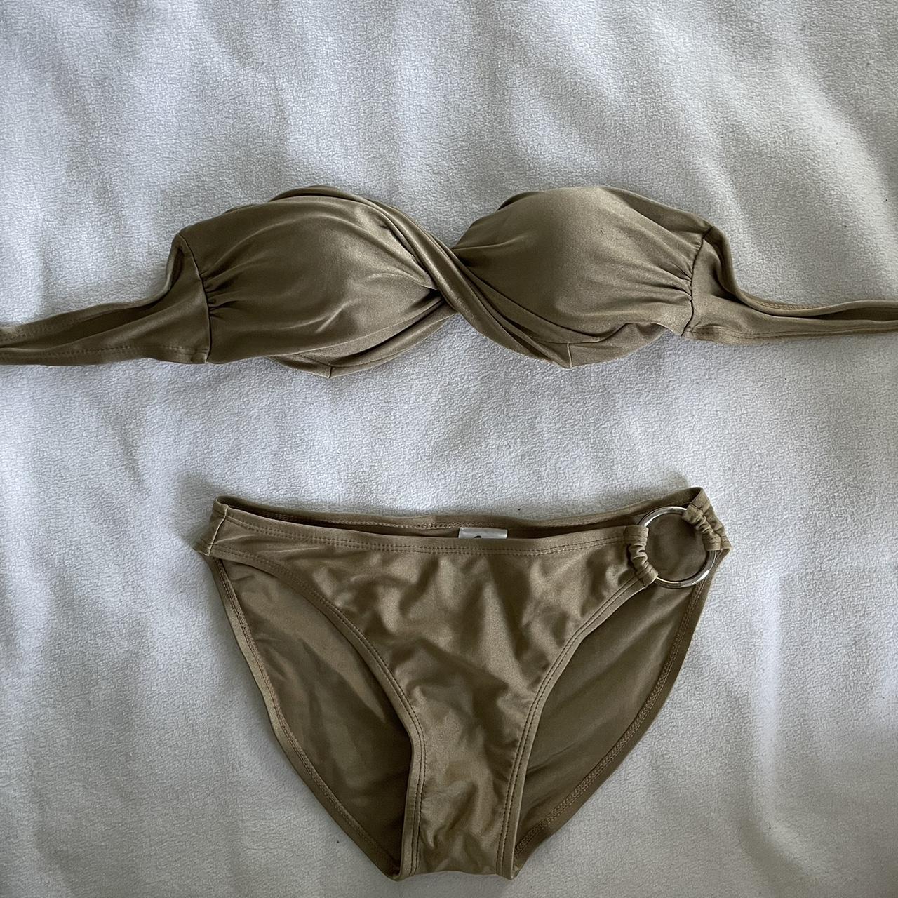 Gold/bronze colored bikini - Depop