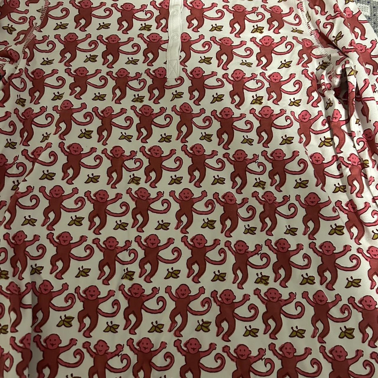 Roller rabbit, PJs pink monkey brand new originally... - Depop