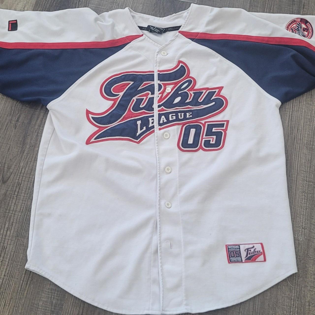 fubu sports league jersey labeled large but fits... - Depop