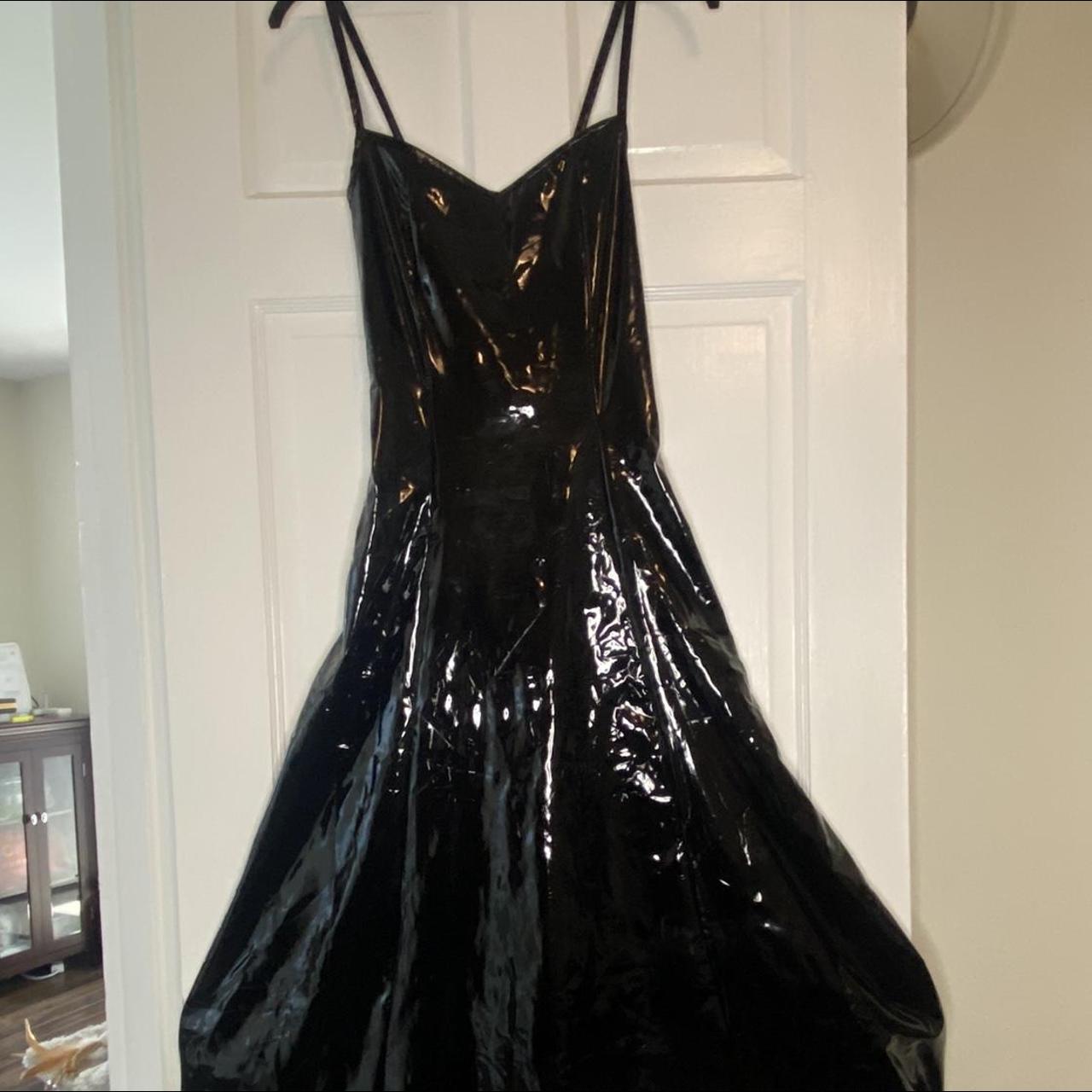 Black, shiny costume dress - Depop
