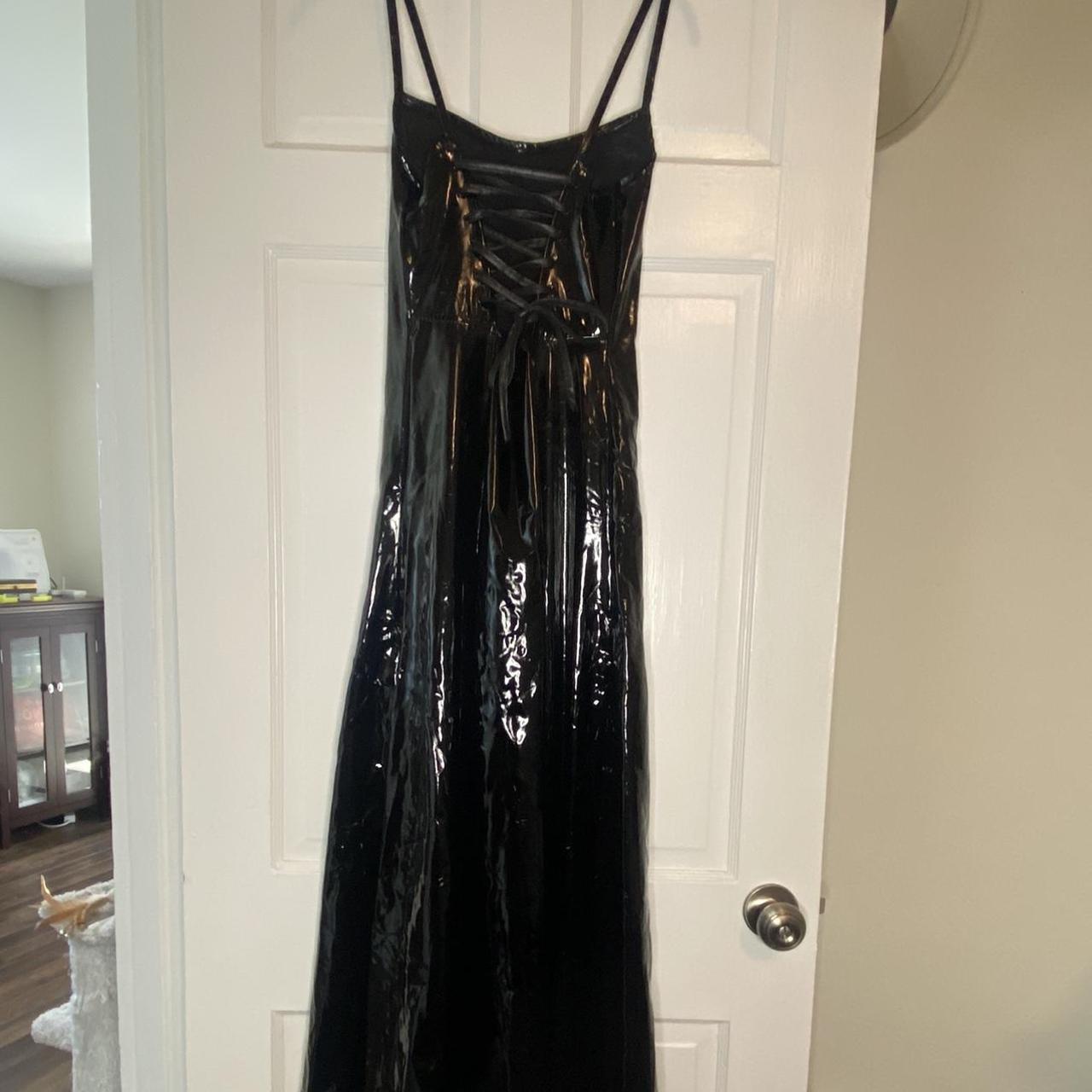 Black, shiny costume dress - Depop