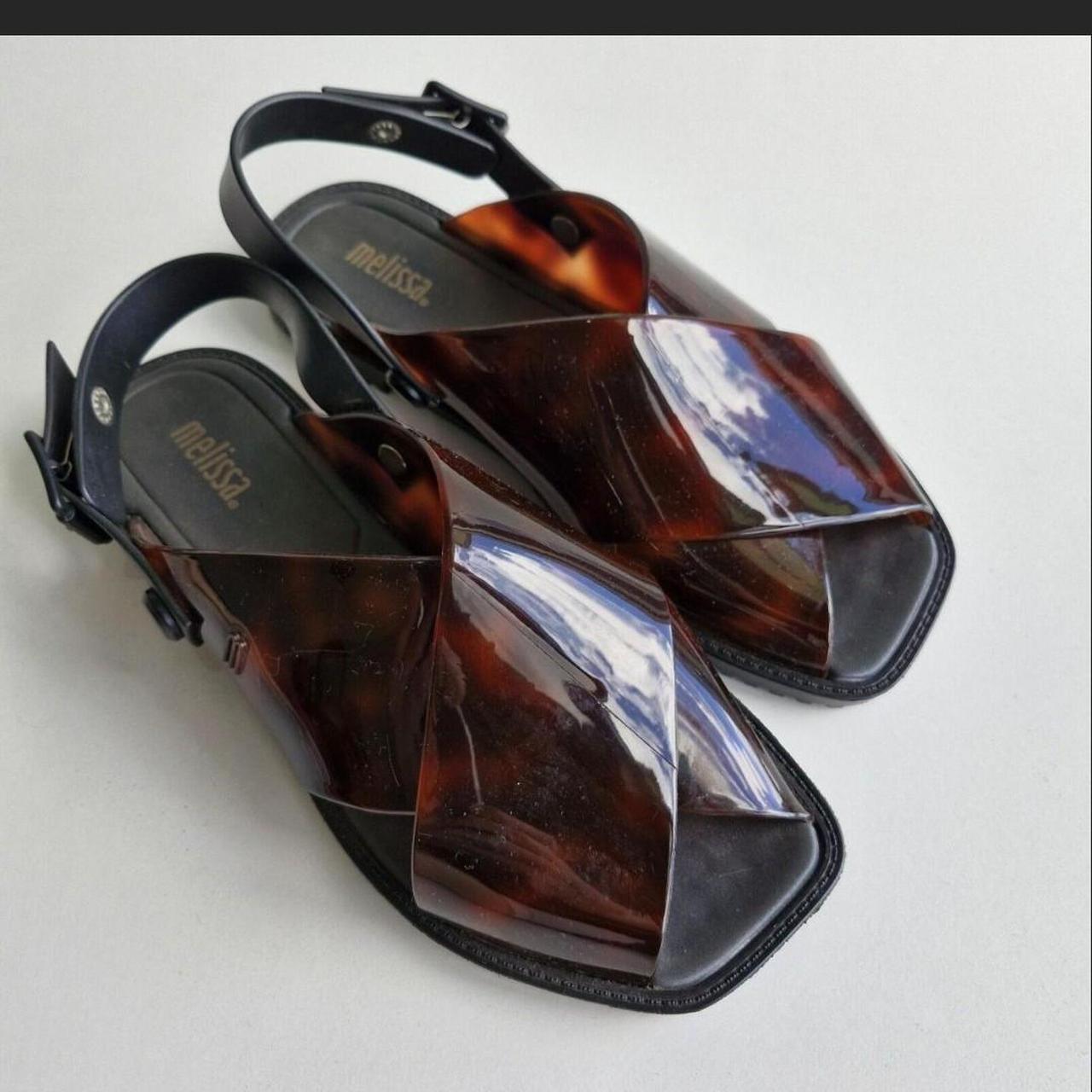 Melissa Tortoise Shell Jelly Slingback Sandals Size... - Depop