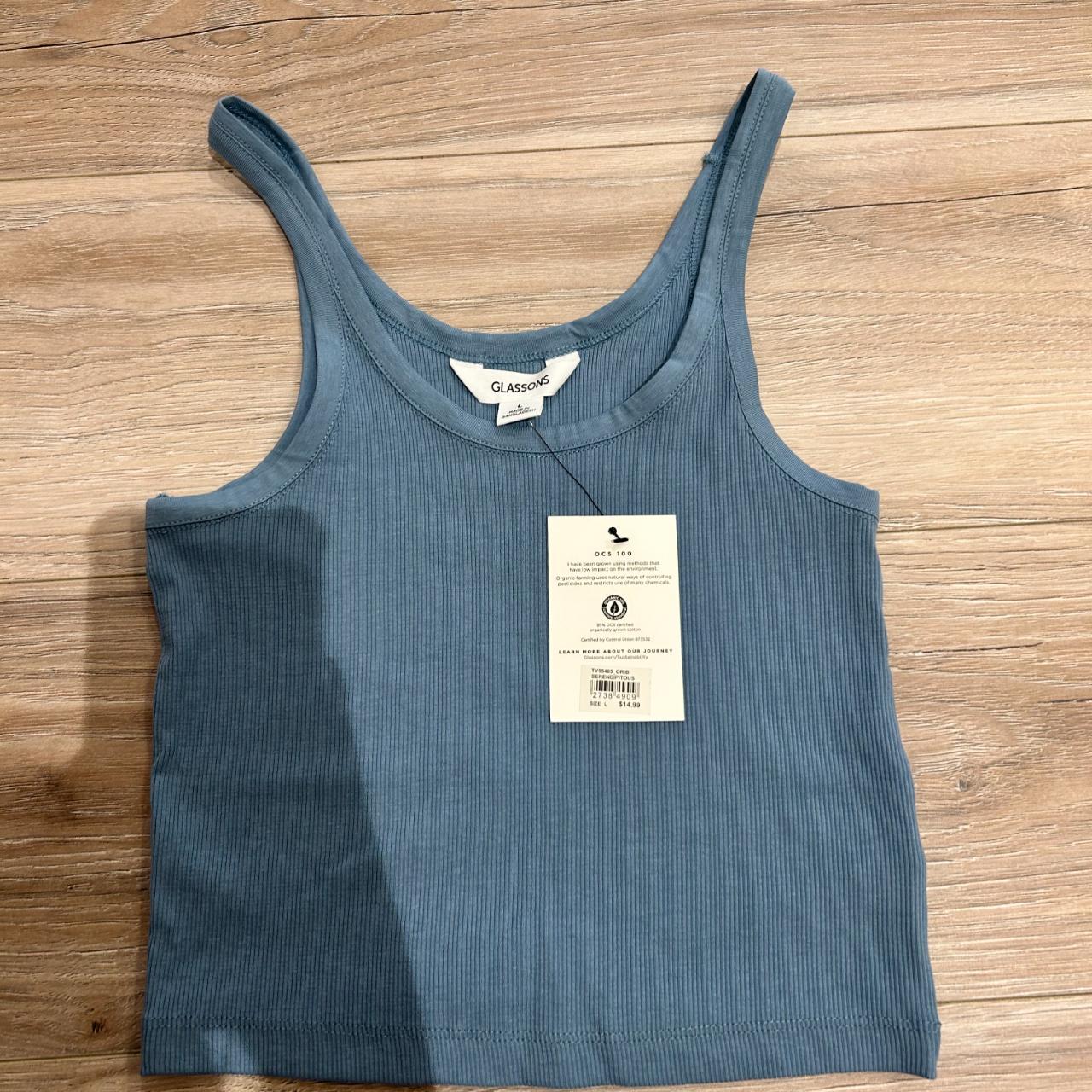 Glassons blue crop size L, with tags | Depop