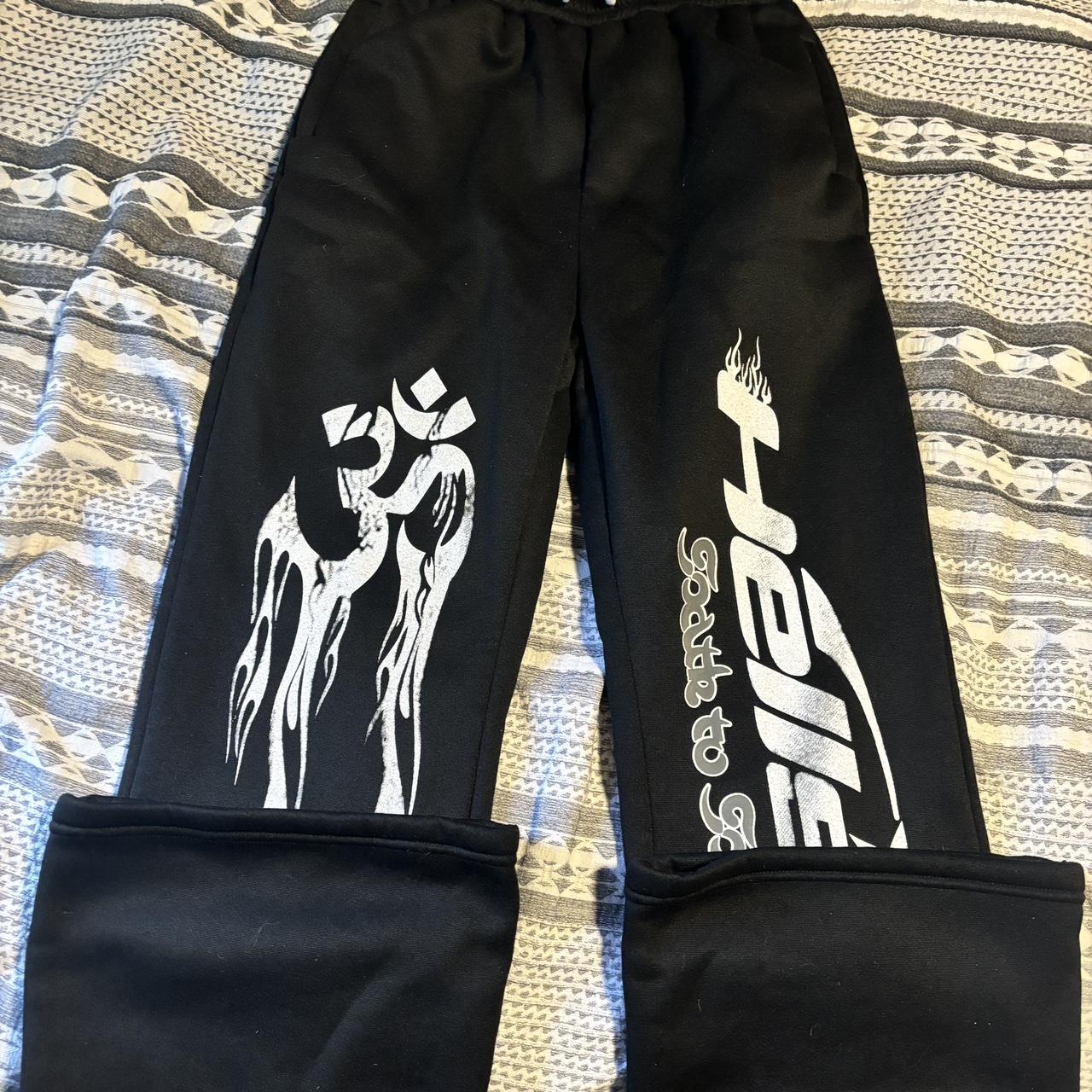 Hellstar black and white joggers #streetwear - Depop