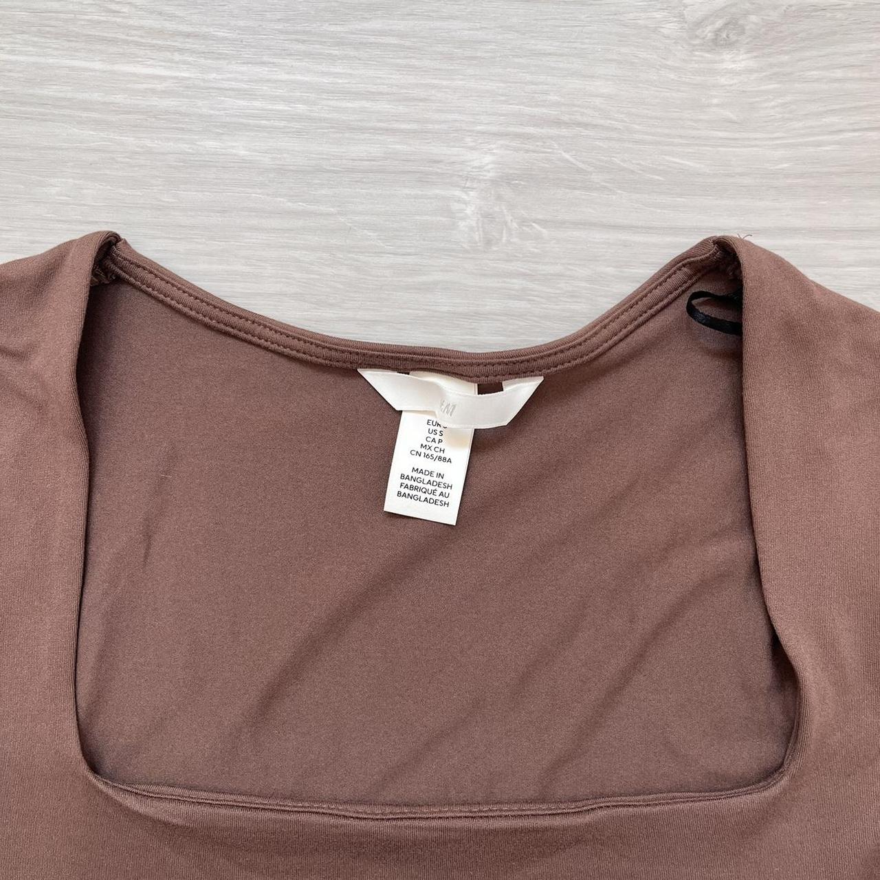 ‘H&M’ square neck long sleeve top with built in... - Depop