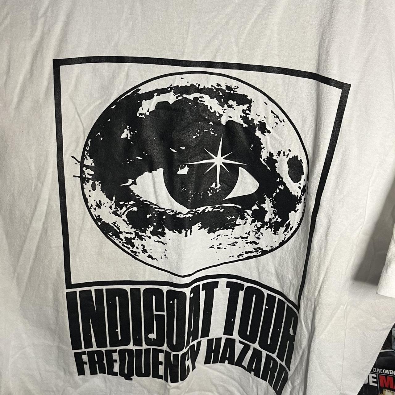 Indigo Tour Frequency Hazard white and black tshirt... - Depop