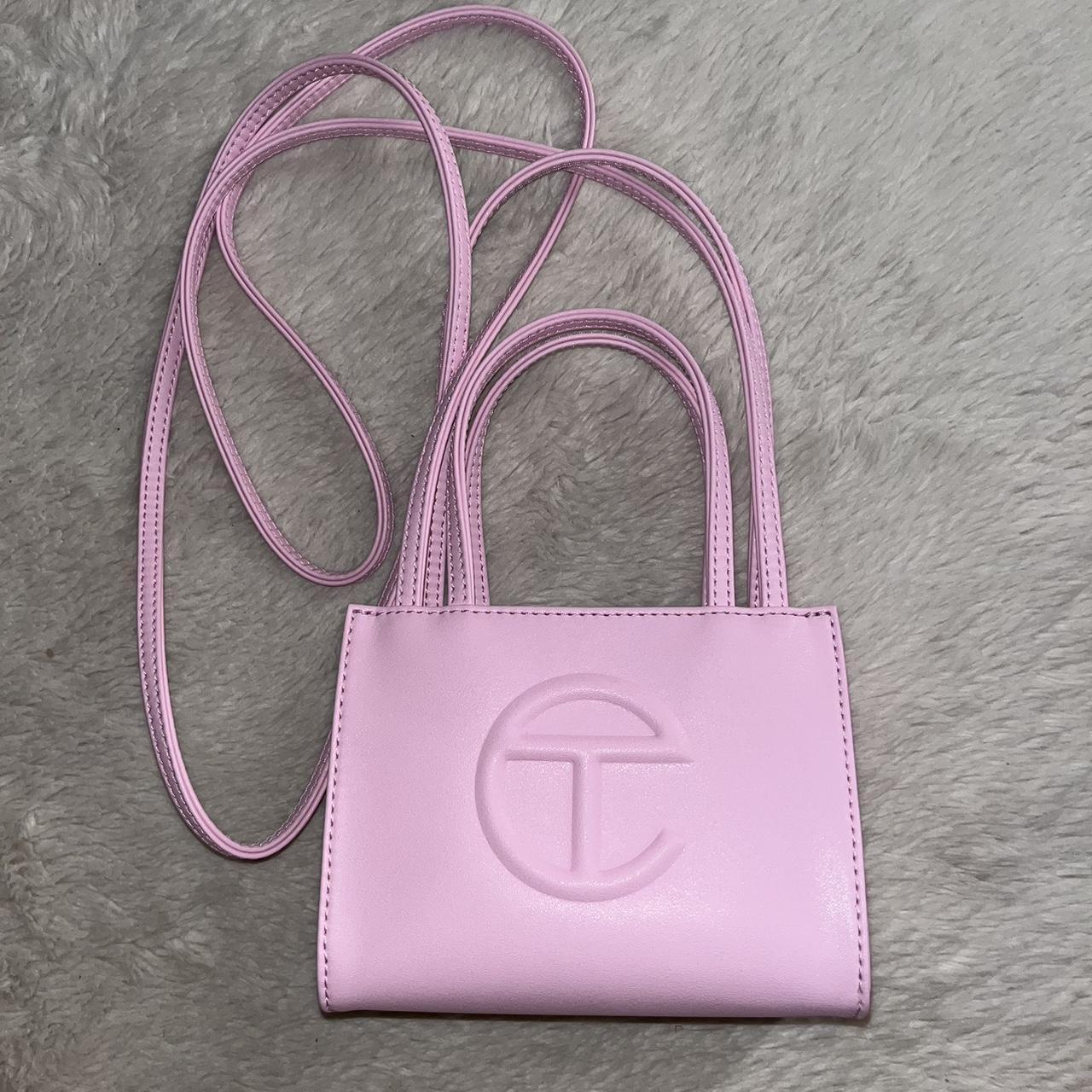 Small Bubblegum Pink Telfar Shopping bag — used one... - Depop