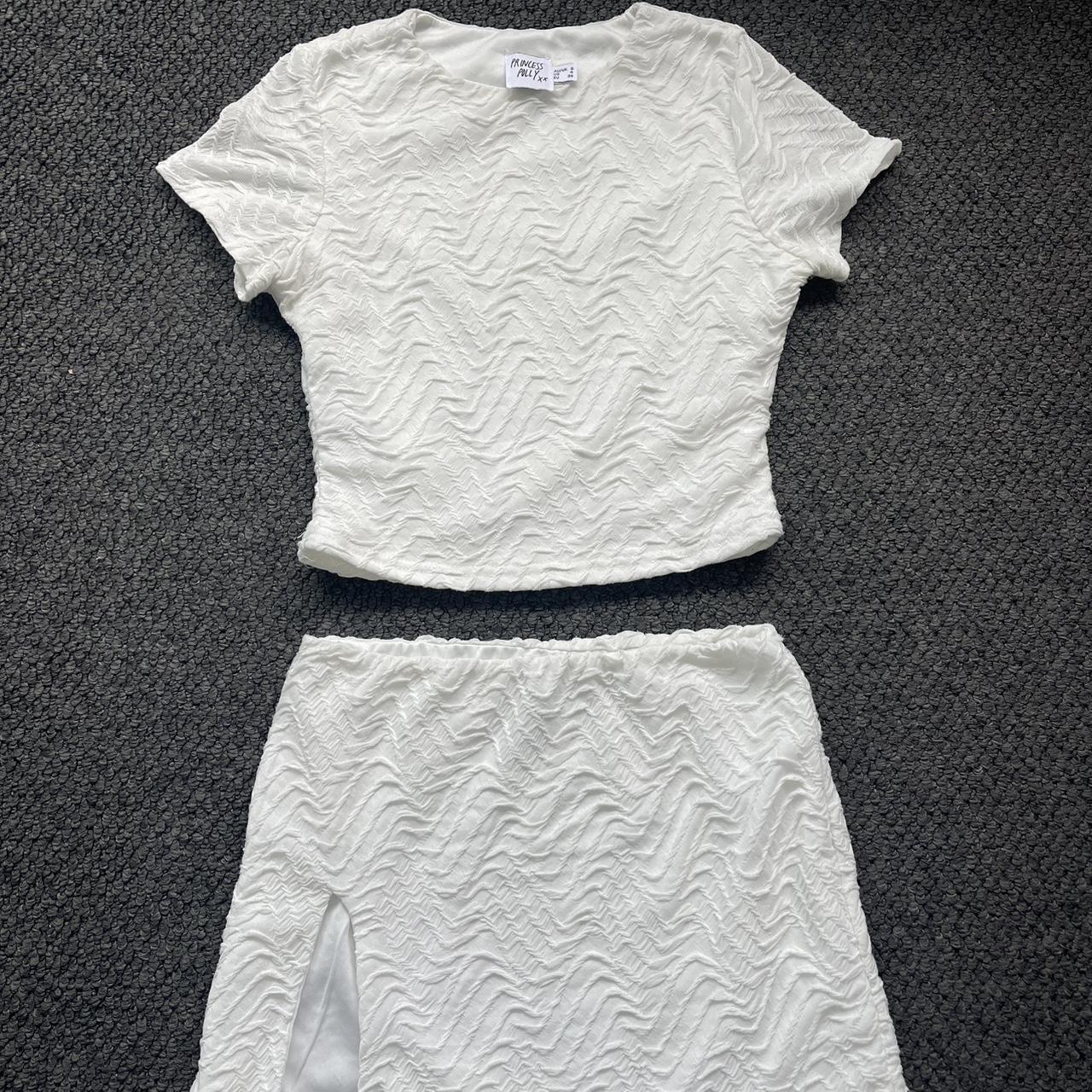 Princess Polly white textured set - size AU 8... - Depop