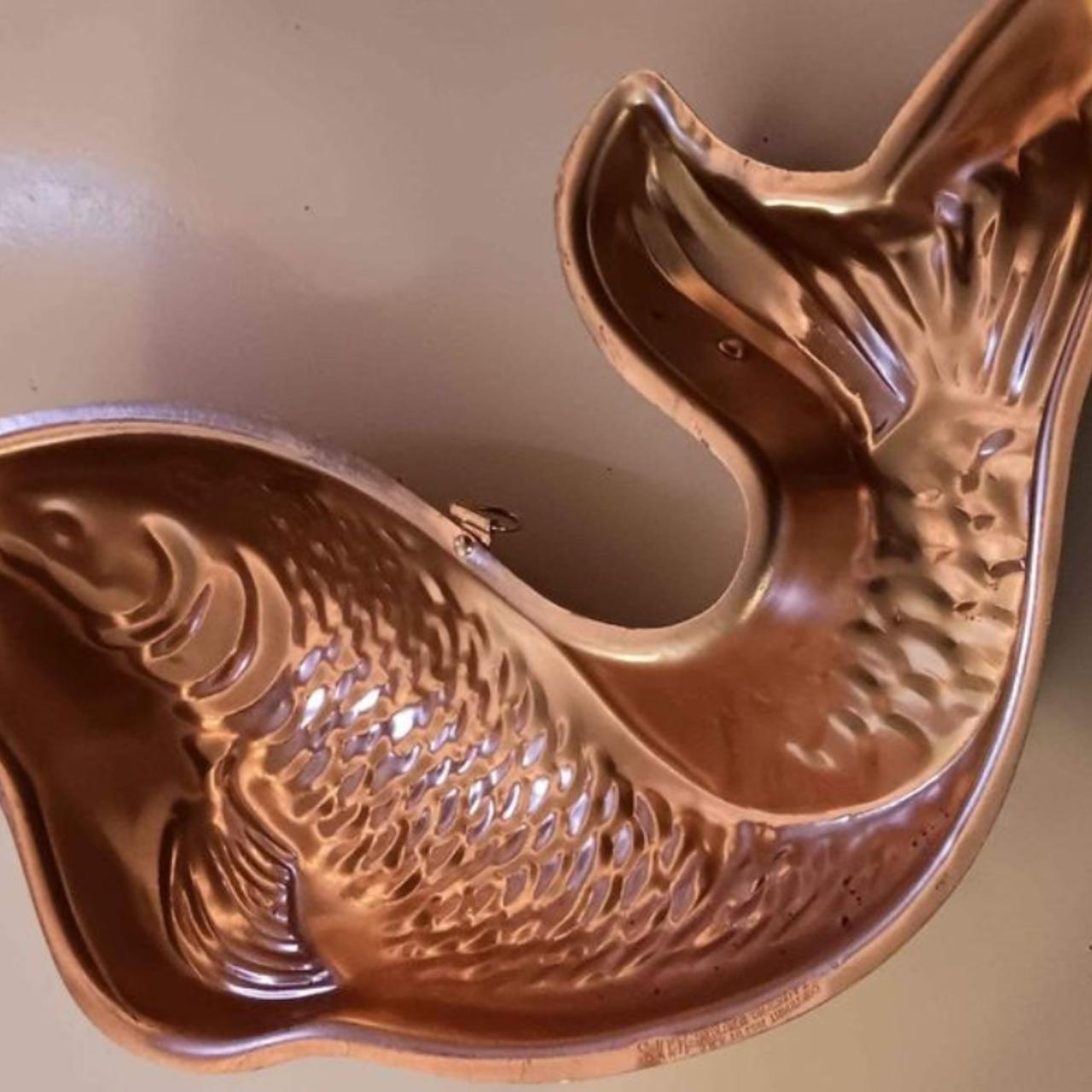 Vintage Food Copper Jello Fish Mold Wall Hanging - Depop