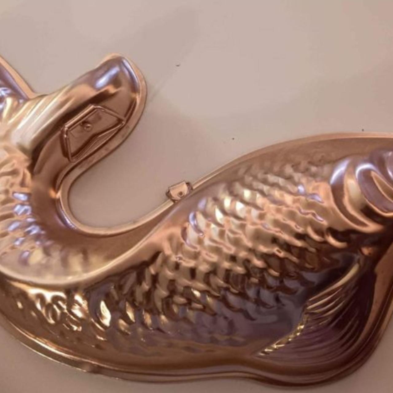Vintage Food Copper Jello Fish Mold Wall Hanging - Depop