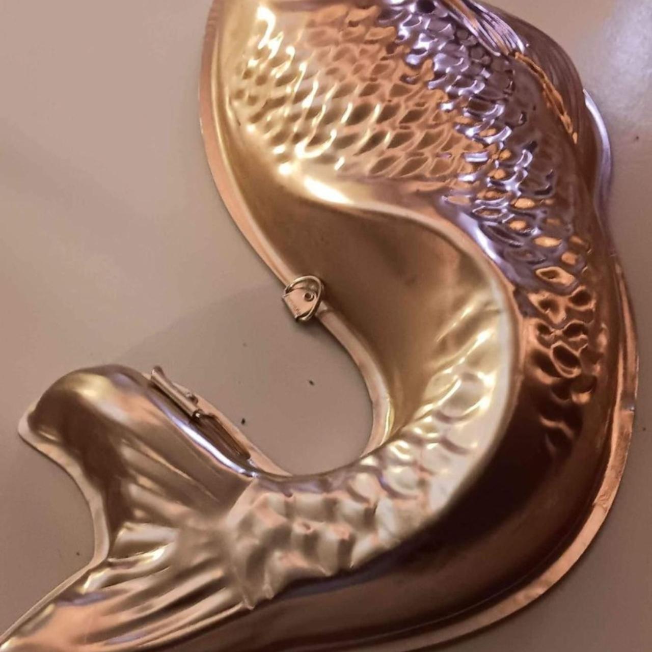 Vintage Food Copper Jello Fish Mold Wall Hanging - Depop
