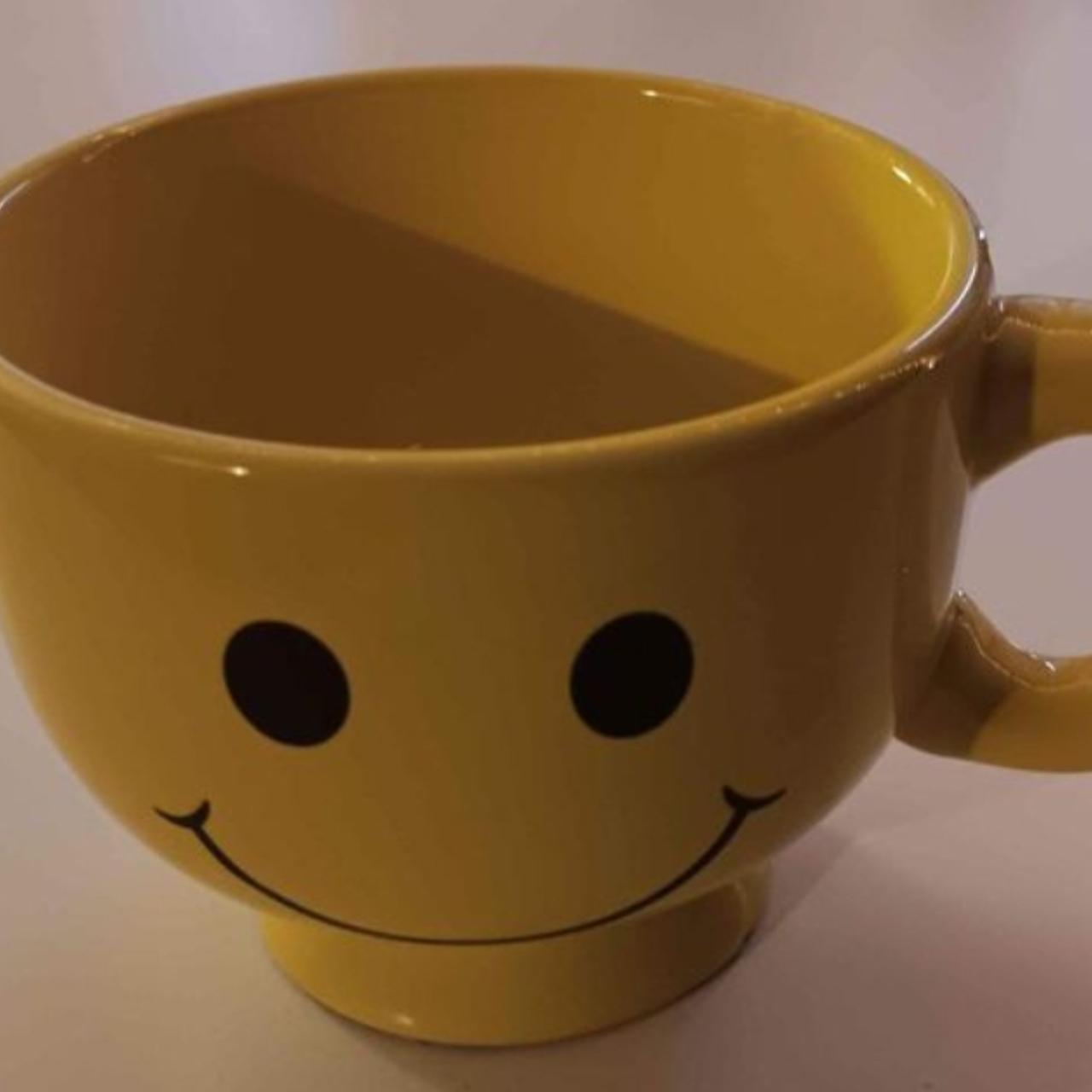 Large Yellow Smiley Face Mug - Depop