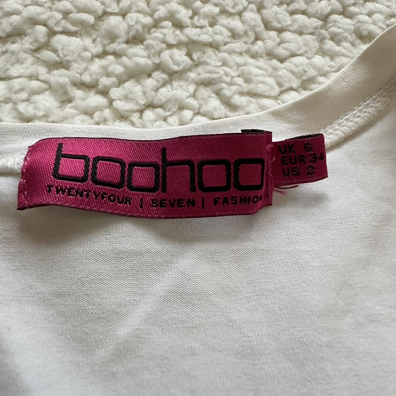 🤍 White Boohoo mini dress 🤍 Size 6 🤍 slightly see... - Depop