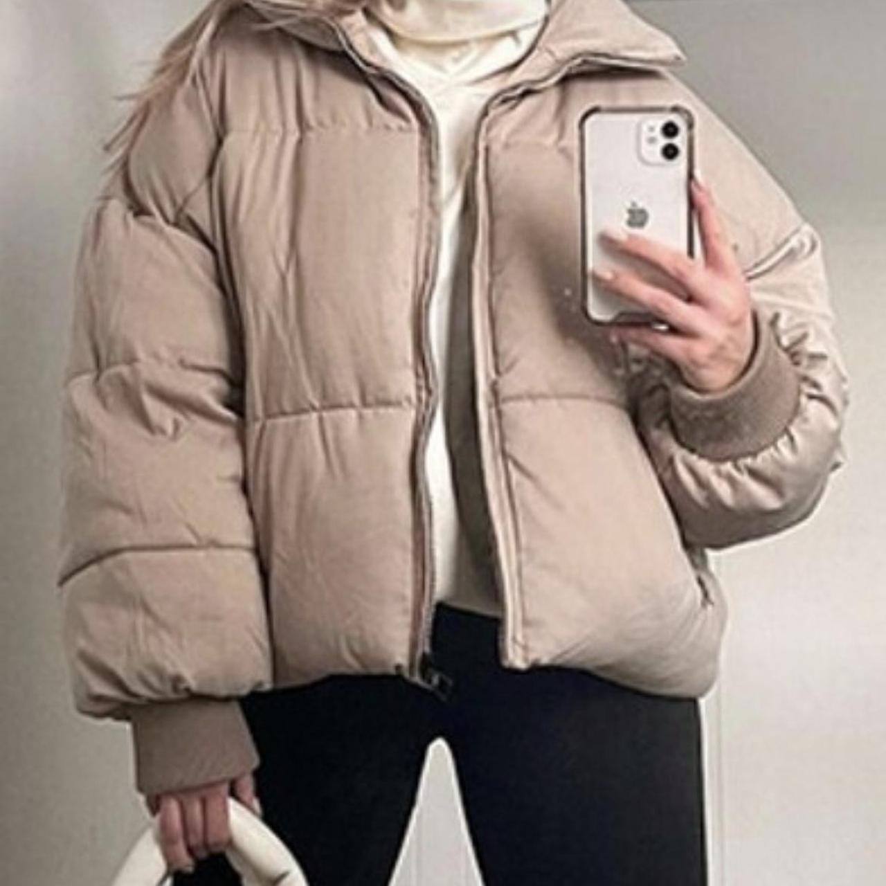 Stunning oversized beige puffer coat Worn twice... - Depop