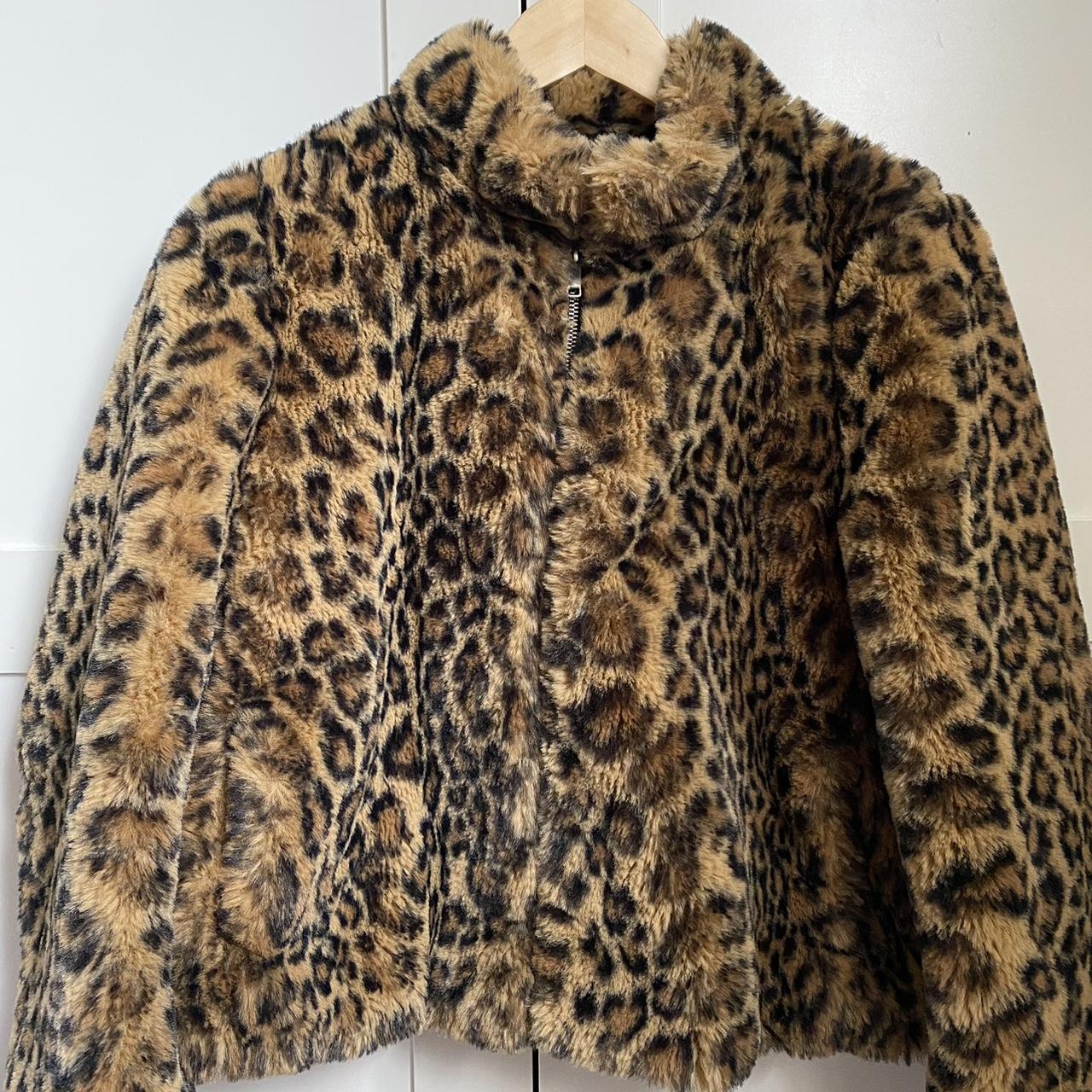 Zara leopard print fur jacket Zara TRF collection... - Depop