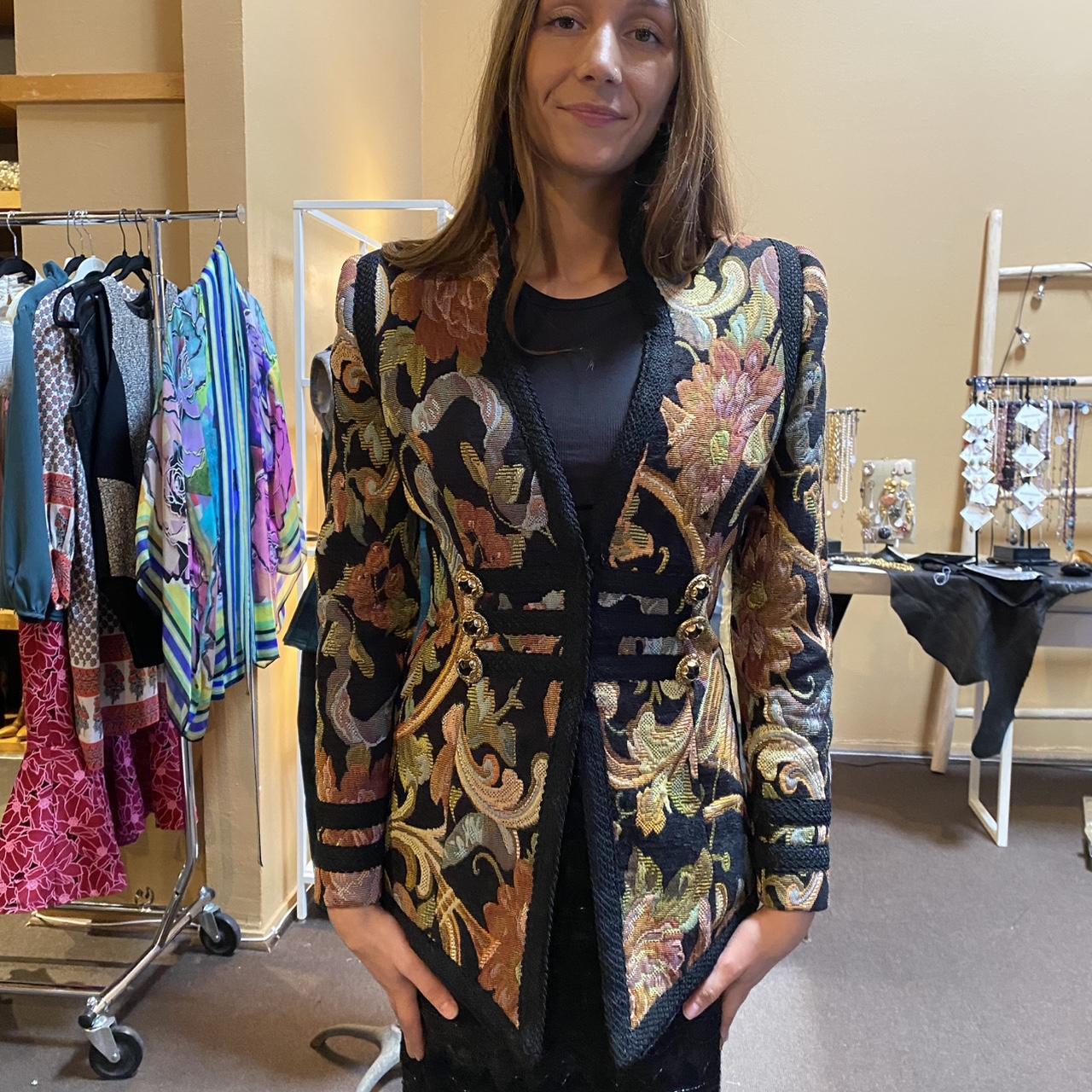 Patricia Rhodes Couture Black tapestry blazer with... | Depop