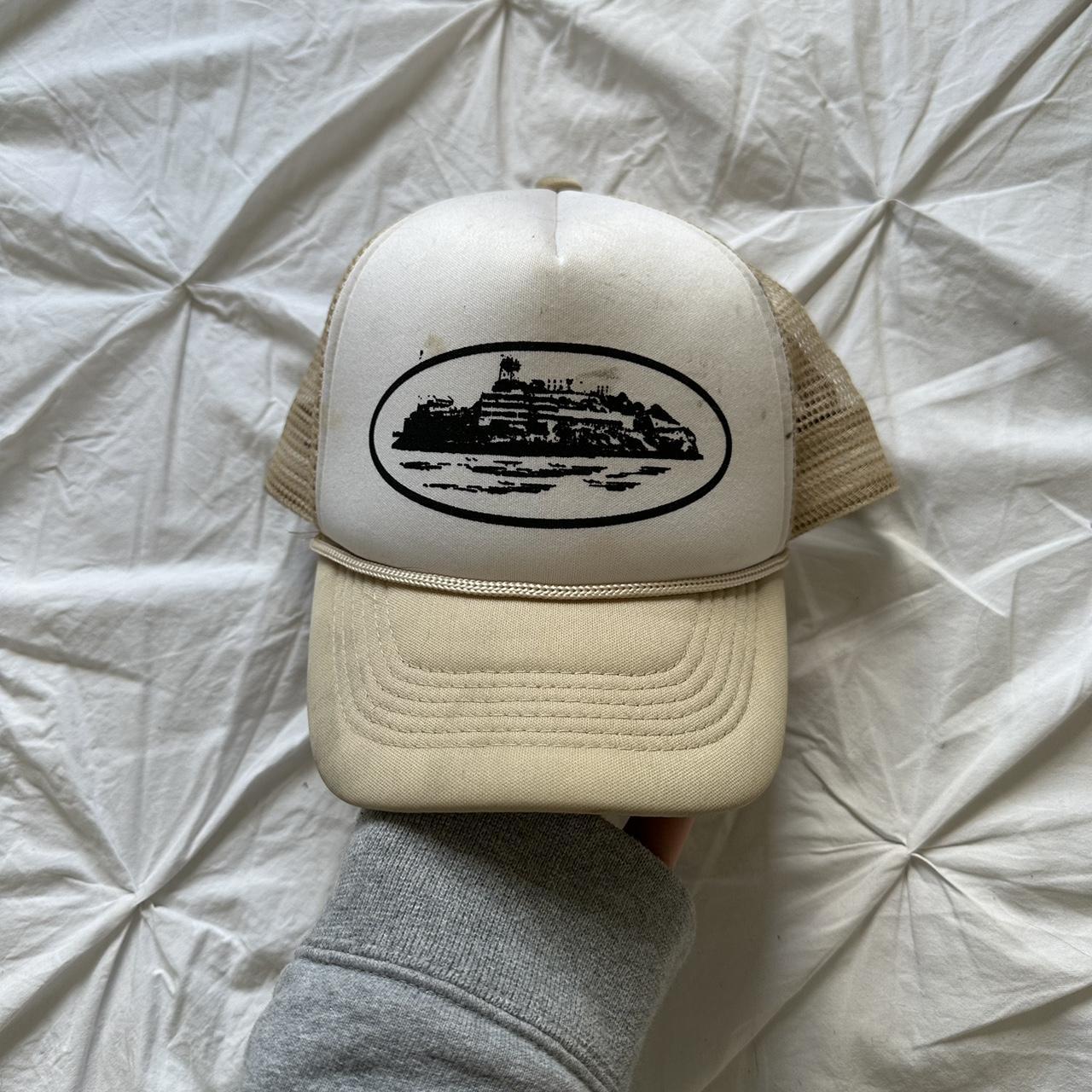 Corteiz Beige Trucker Cap Worn - can be washed... - Depop