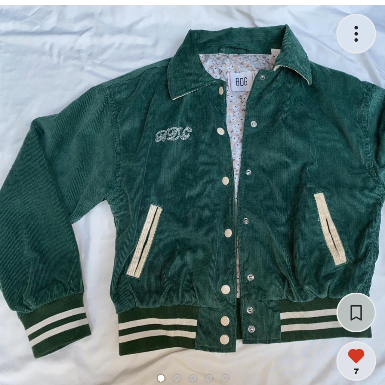 BDG Urban Outfitters Delia Green Corduroy Bomber... - Depop