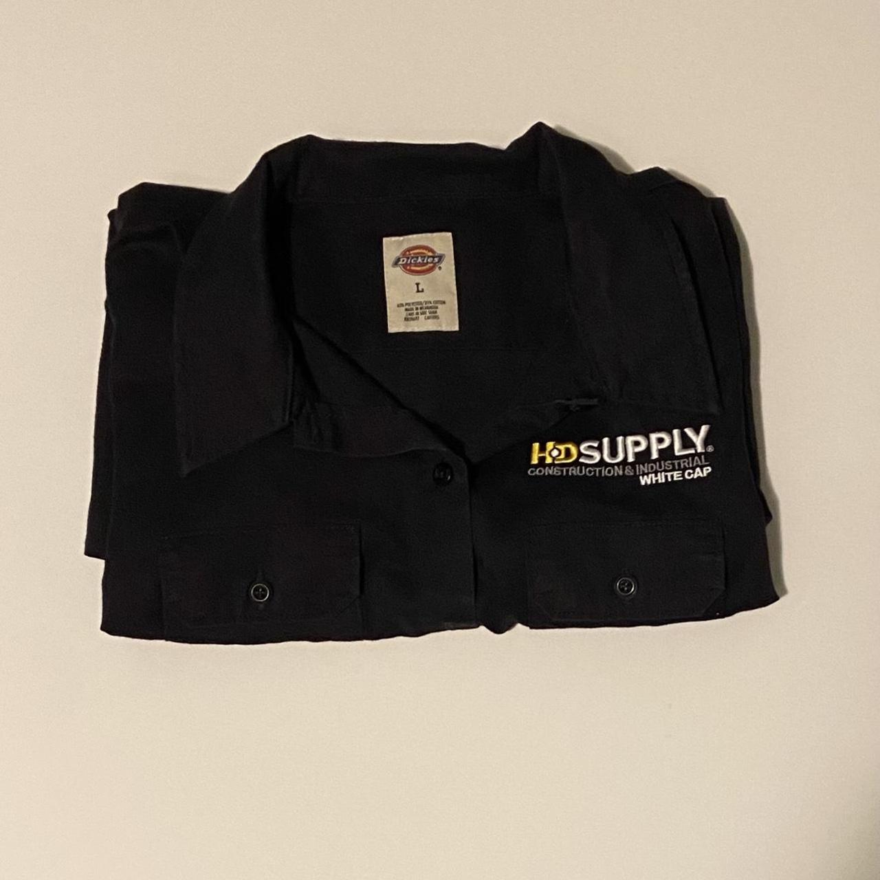 Large dickies button up with HD supply construction... - Depop
