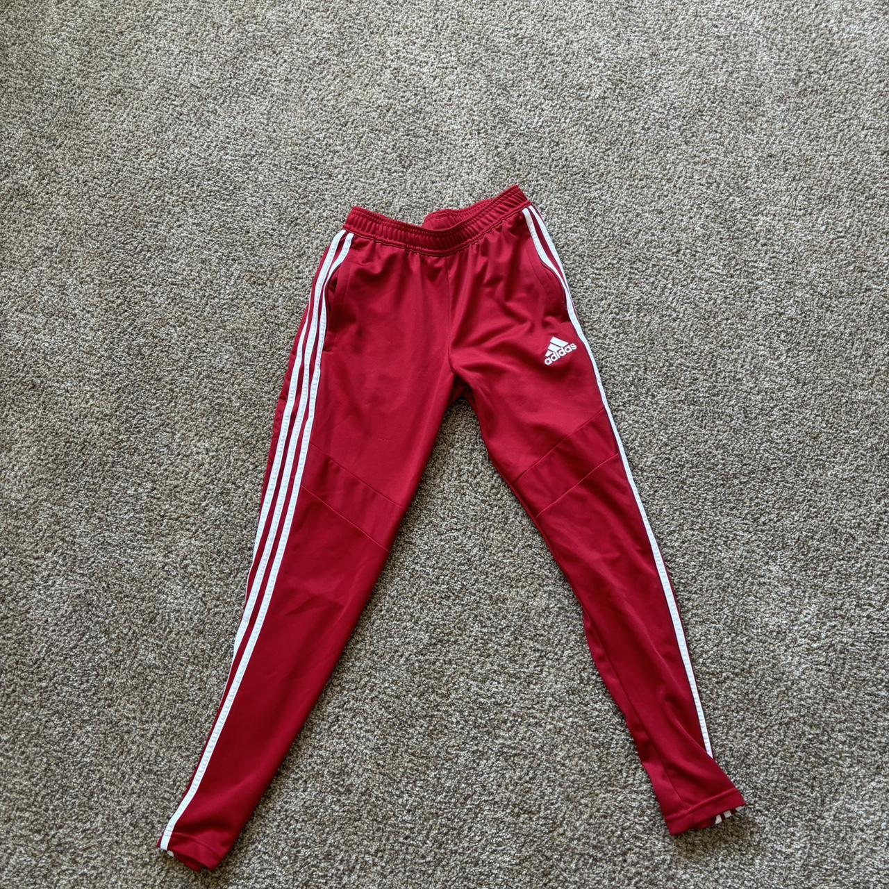 Size small red adidas sweatpants #adidas #nike #comfort - Depop