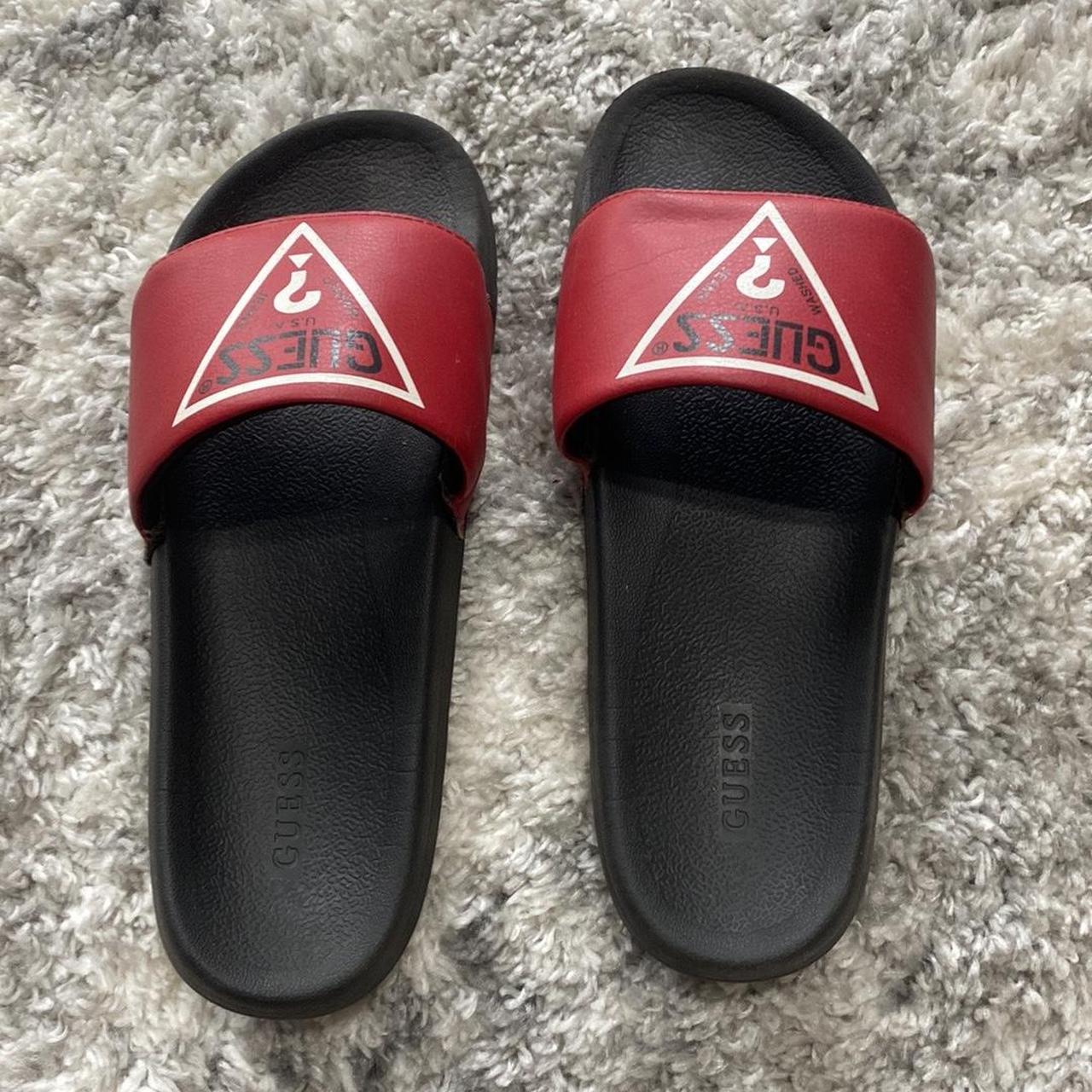 Guess slides Men’s 10 Red - Depop