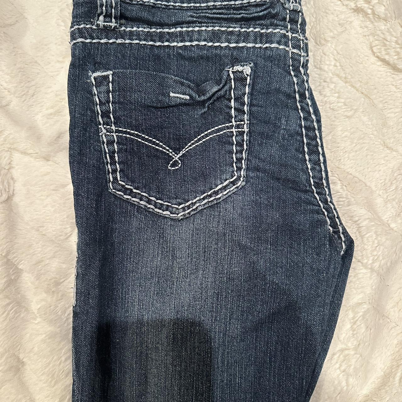 blue asphalt low rise jeans. - Depop